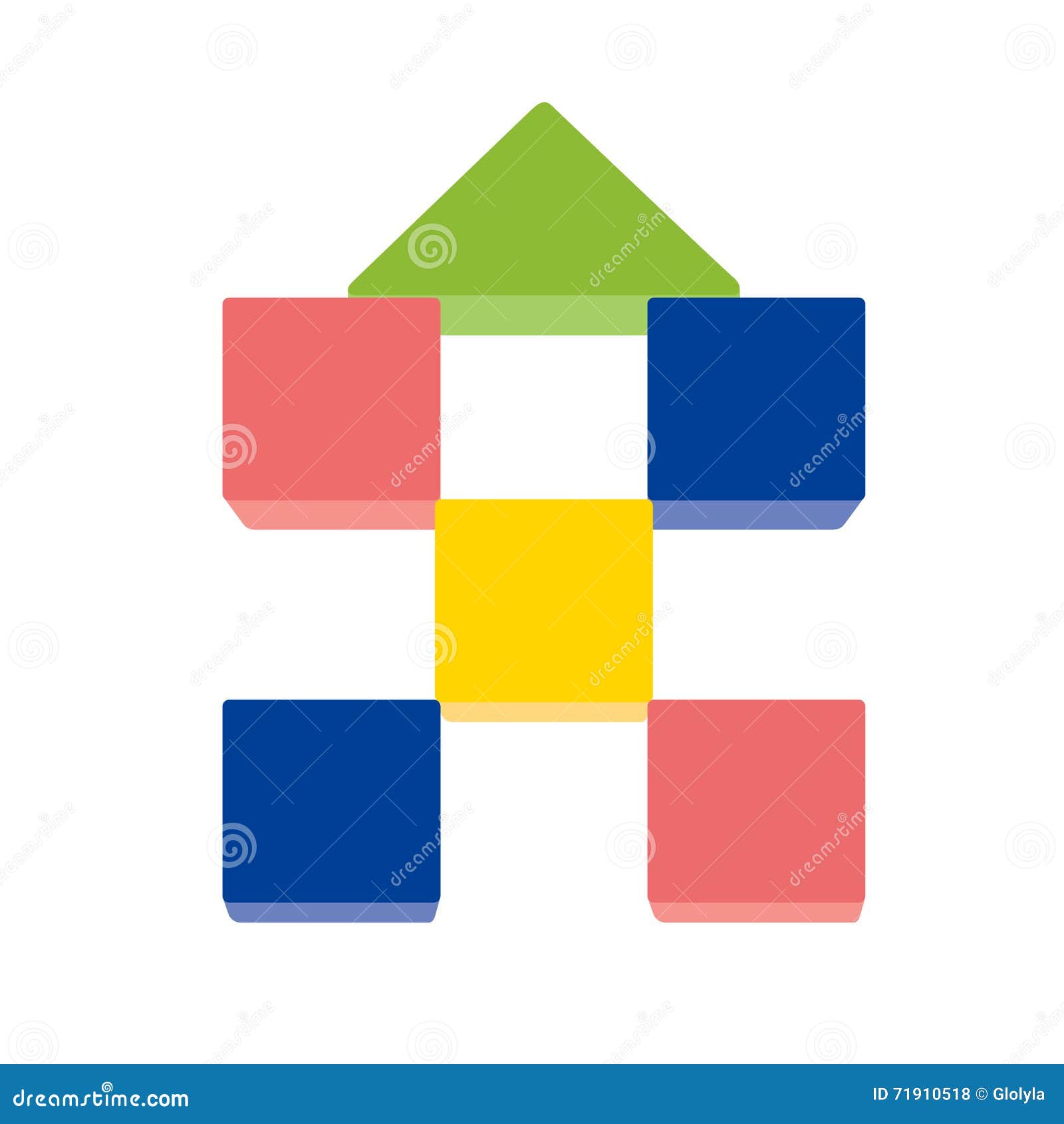 Arrow Up Shape of Stack Blocks Stock Vector - Illustration of growth ...