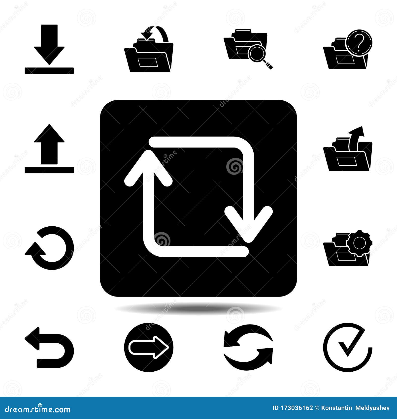Arrow Upgrade or Refreshment Icon. Simple Glyph Vector Element of Web ...