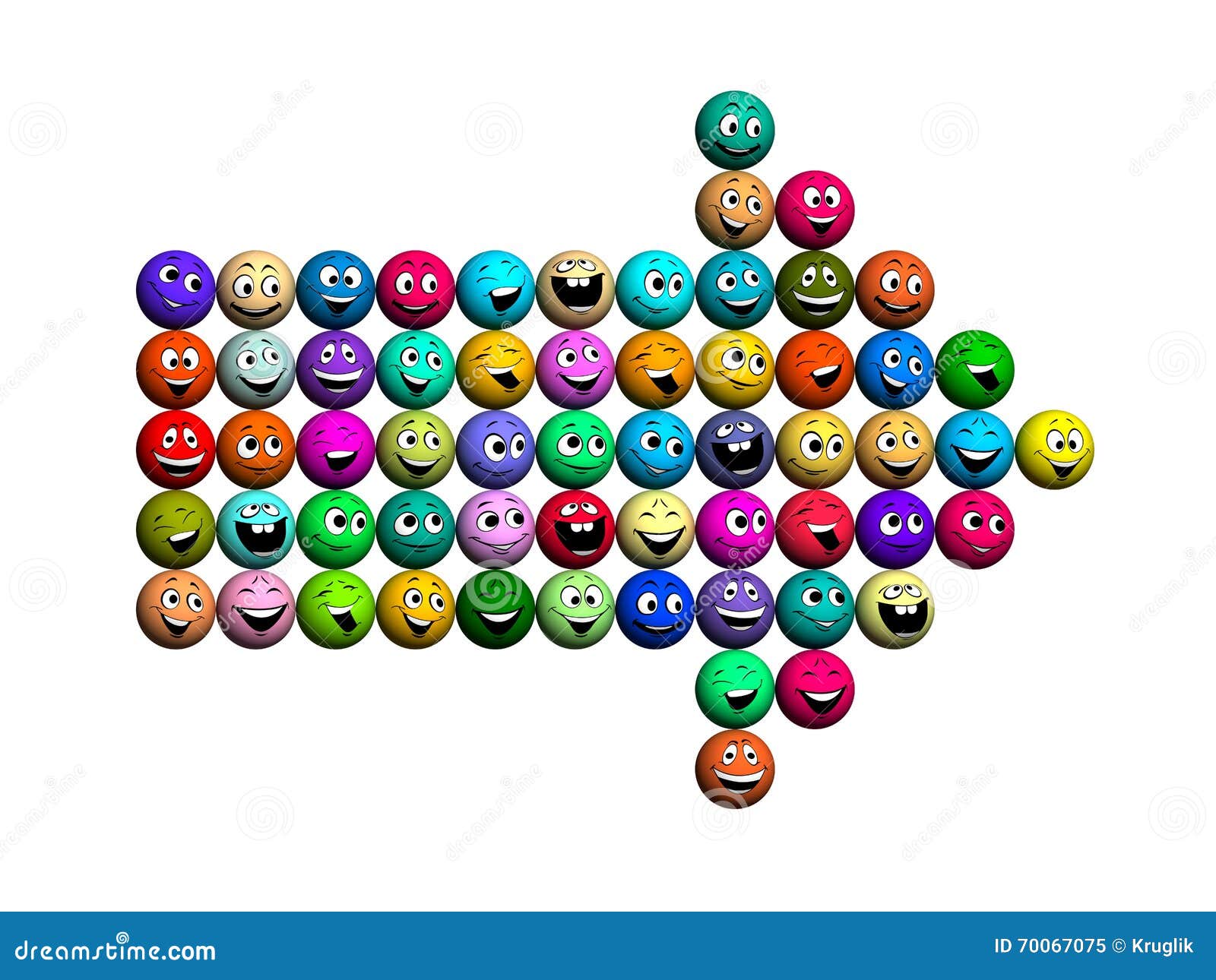 Arrow from Varicoloured Smile Stock Illustration - Illustration of ...