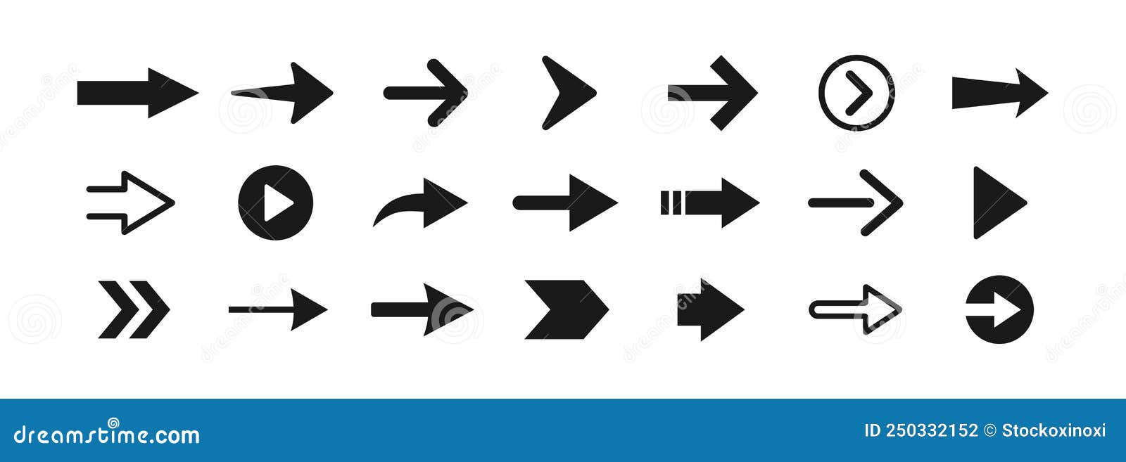 Arrow Vector Icon Collection Set Stock Vector - Illustration of next ...