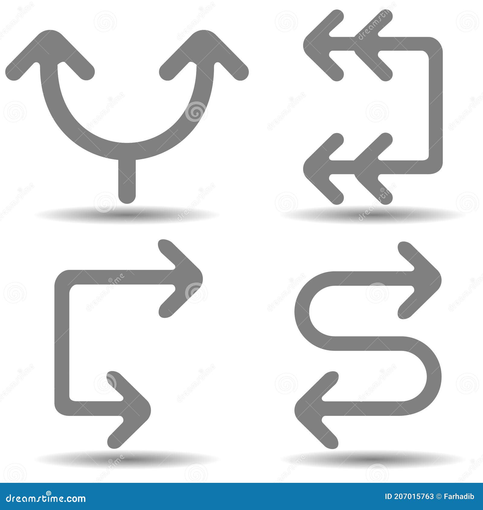 Arrow Vector Icon Set in Simple Style Stock Vector - Illustration of ...