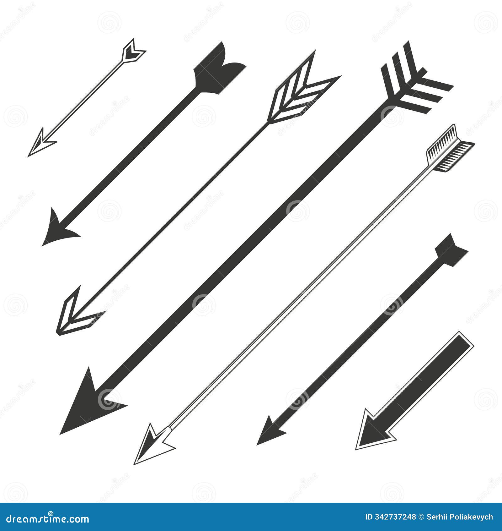 Arrow Vector Set. Directional Arrow Graphic. Abstract Arrow Elements ...