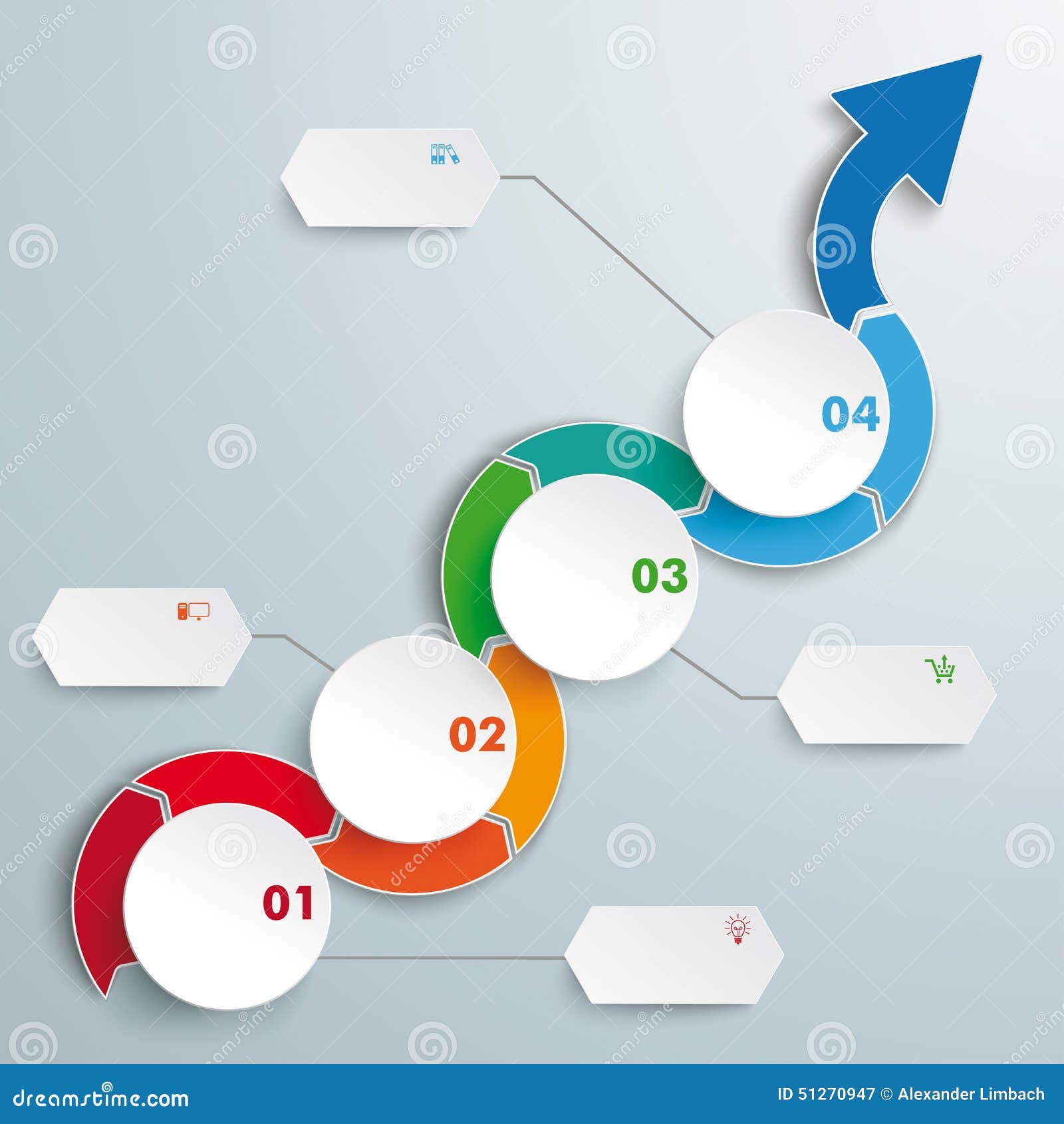 Arrow Wave Circles Timeline Infographic Stock Vector - Illustration of ...
