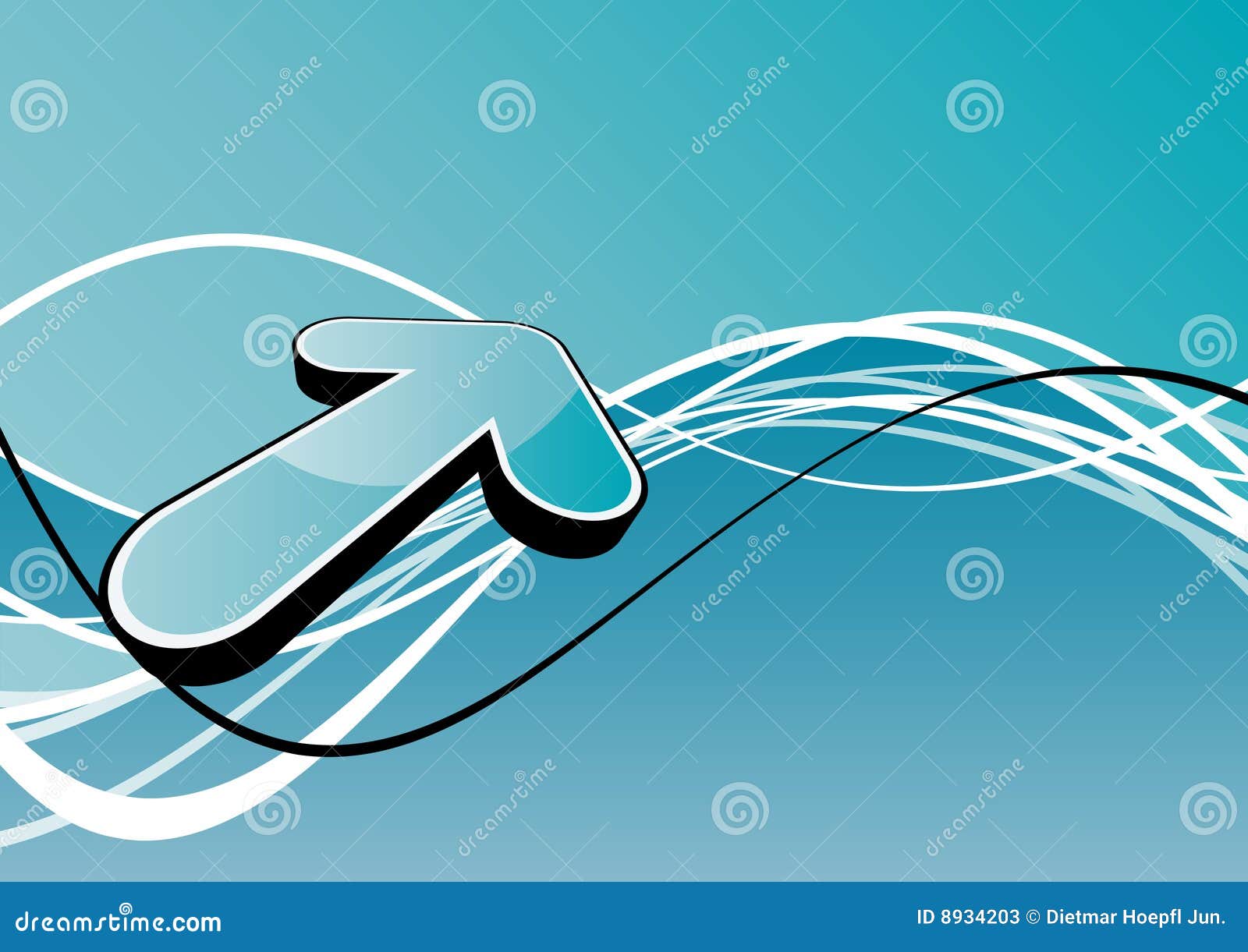 Arrow with waves stock vector. Illustration of glossy - 8934203