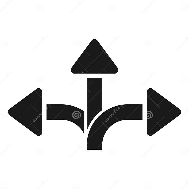 Arrow Way or Three-way Icon. Three Arrow and Road Direction Vector ...