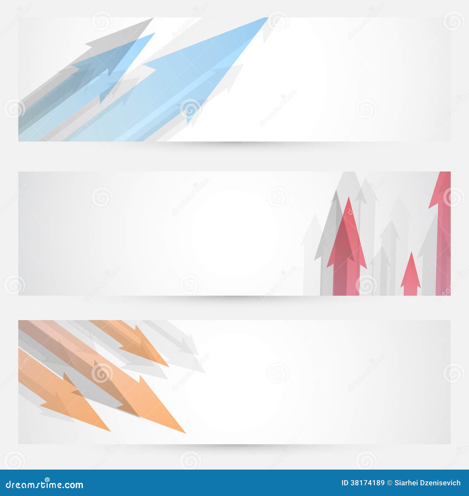 Arrow Web Banners Set - Headers Collection Stock Vector - Illustration ...
