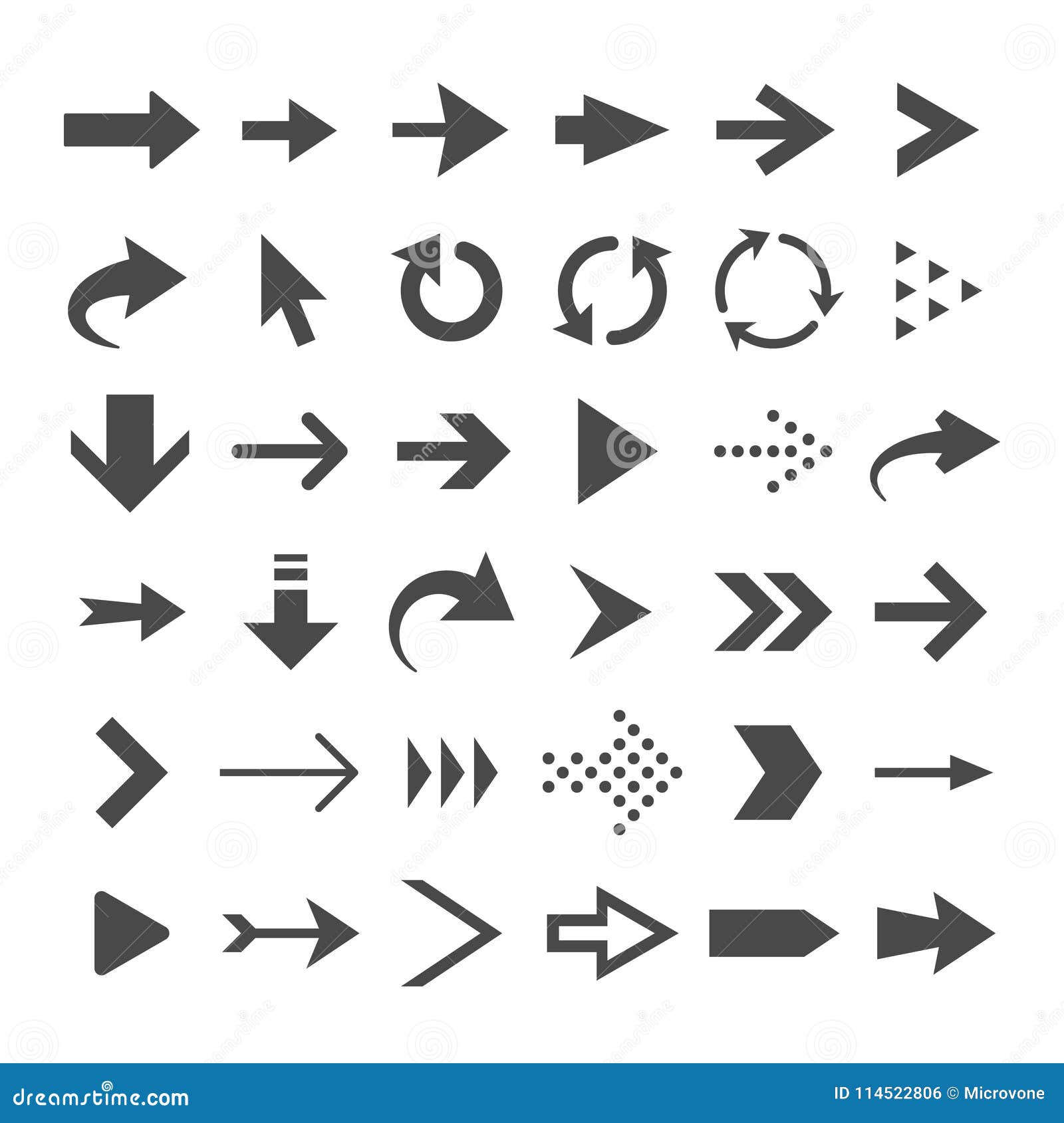 Arrow Web Icons Isolated, Cursor Arrows, Download and Next Page ...