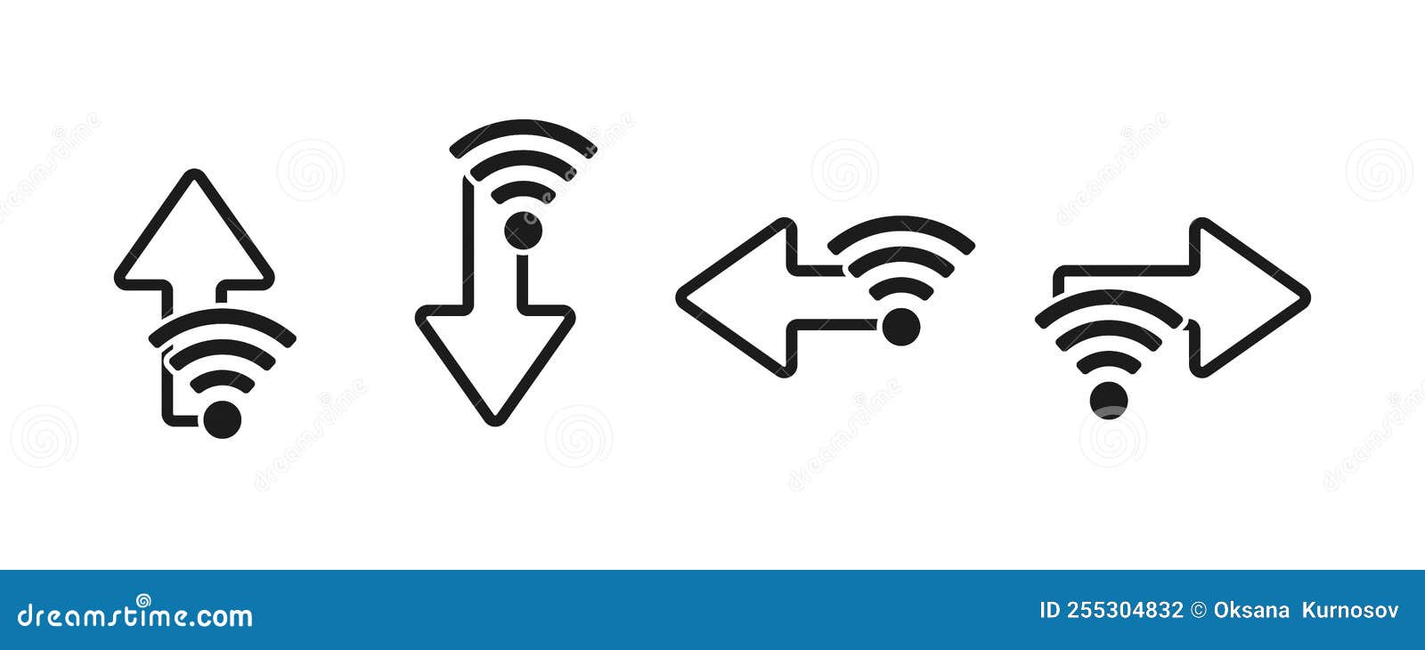 Arrow with Wi-fi Direction. Place with Wi-fi Stock Vector ...