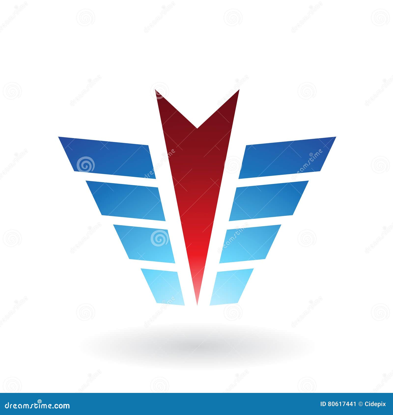 Arrow and Wing Shaped Abstract Icon Stock Vector - Illustration of ...