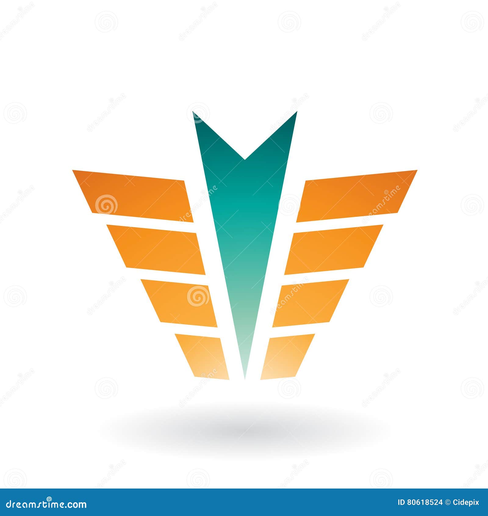 Arrow and Wing Shaped Abstract Icon Stock Vector - Illustration of ...