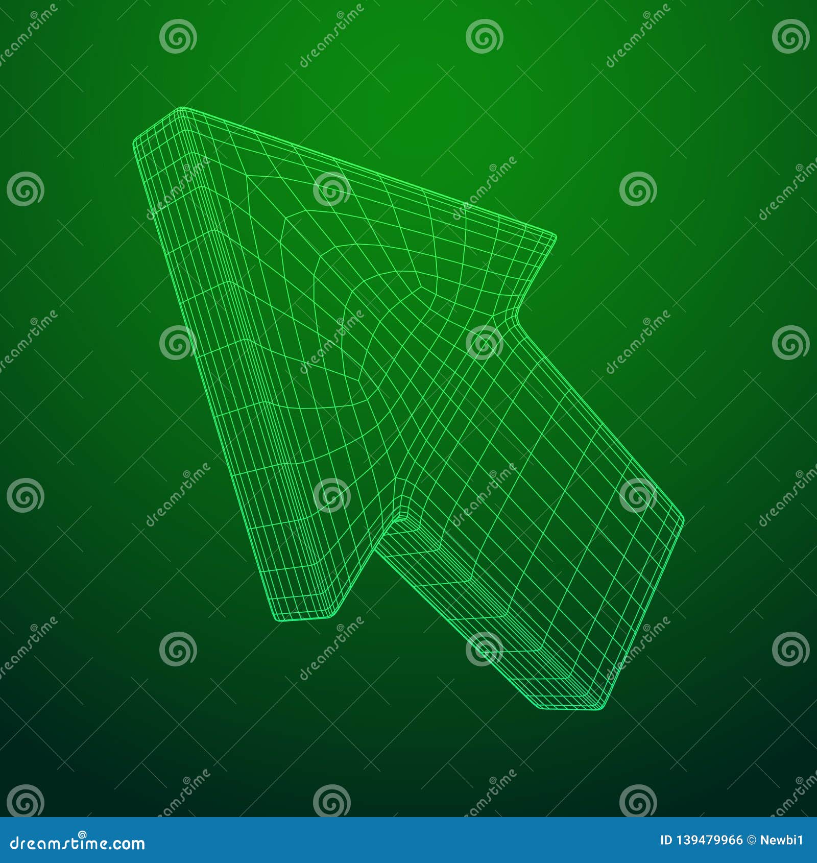 Wireframe arrow low poly stock vector. Illustration of fold - 139479966