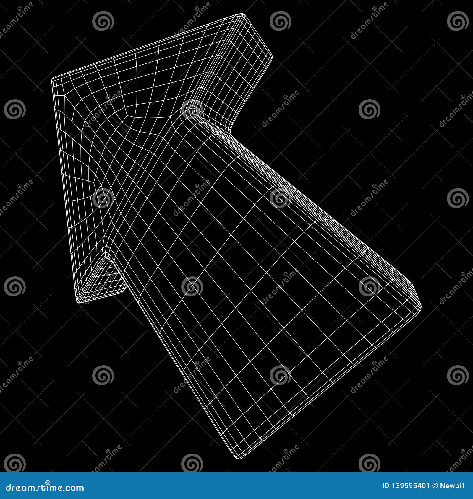 Wireframe arrow low poly stock vector. Illustration of fold - 139595401
