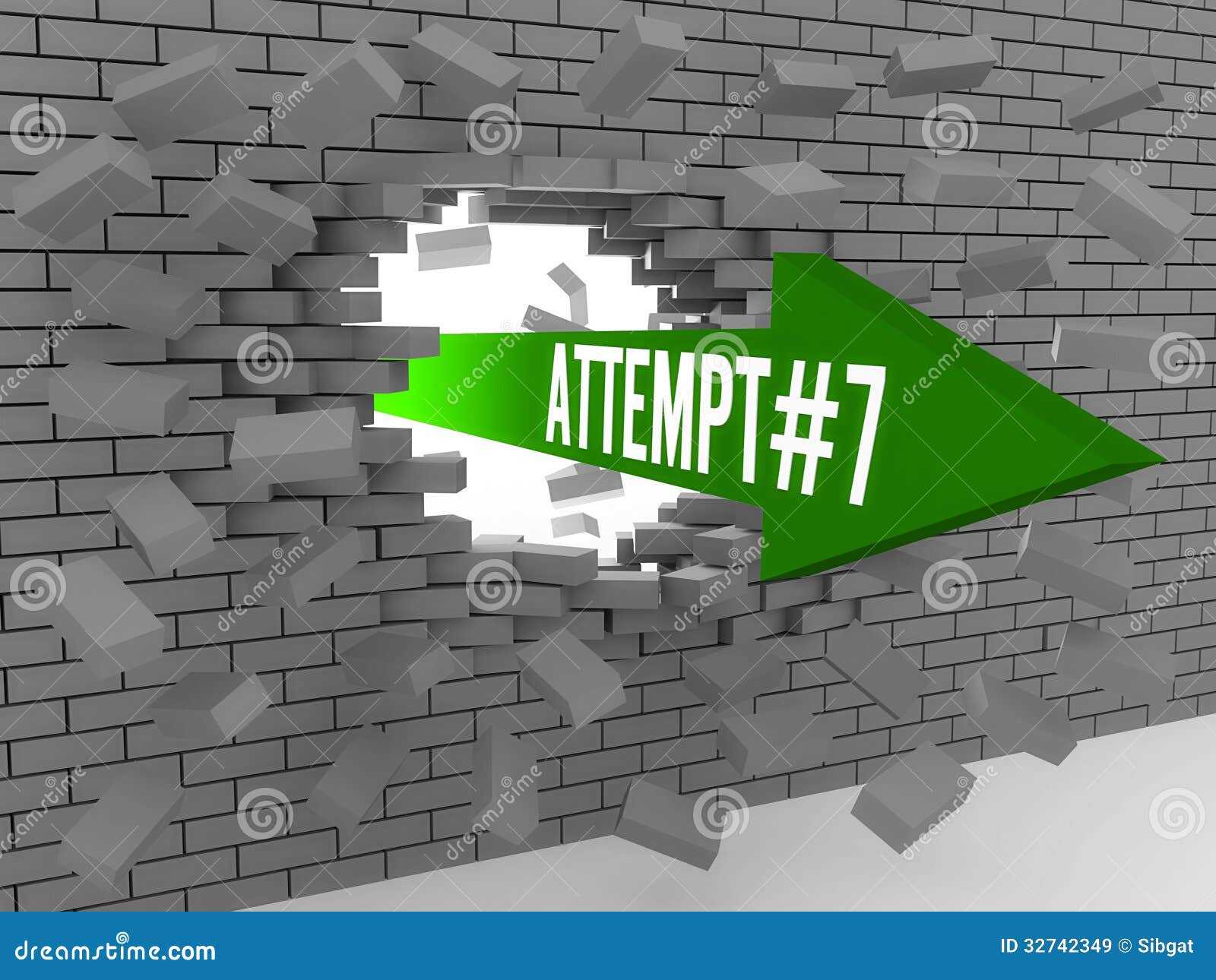 Arrow with Word Attempt#7 Breaking Brick Wall. Stock Illustration ... Arrow with Word Attempt#7 Breaking Brick Wall. Stock Illustration ...
