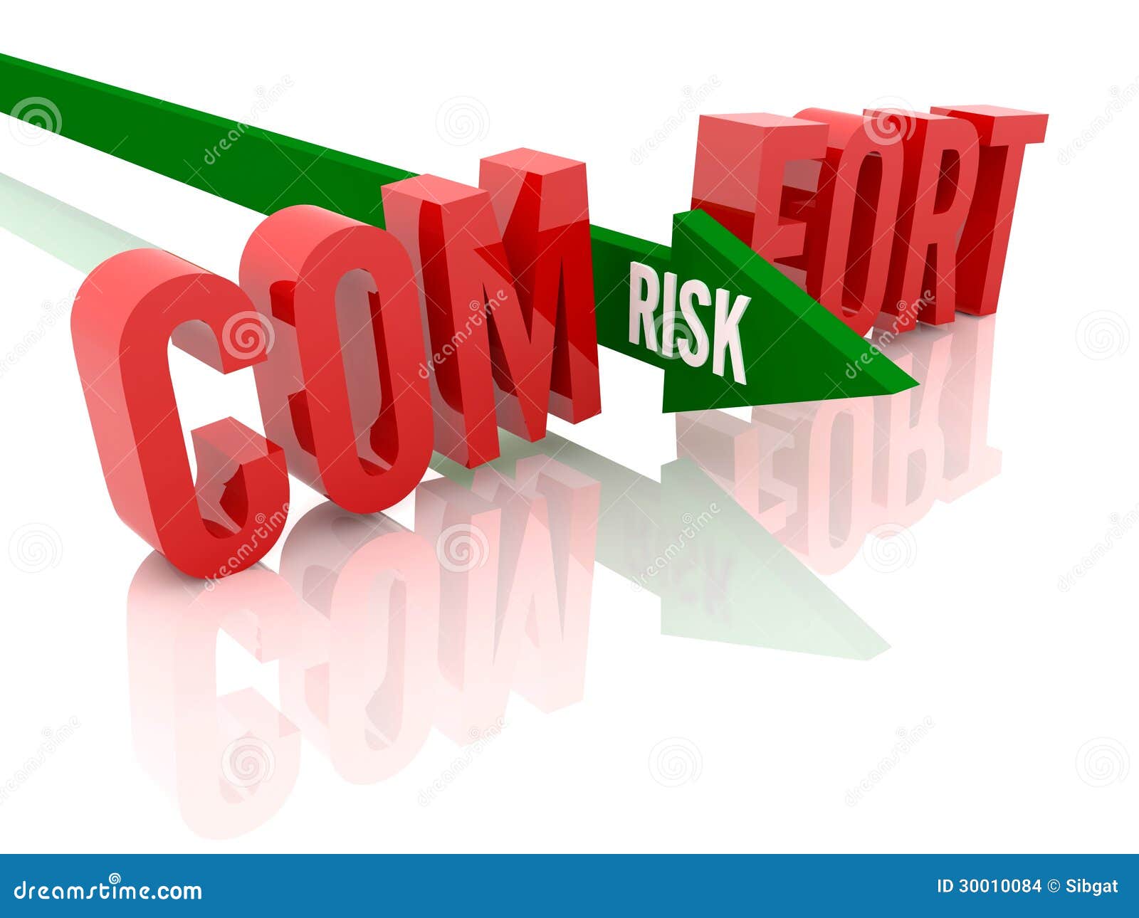 Arrow With Word Risk Breaks Word Comfort. Stock Illustration ...