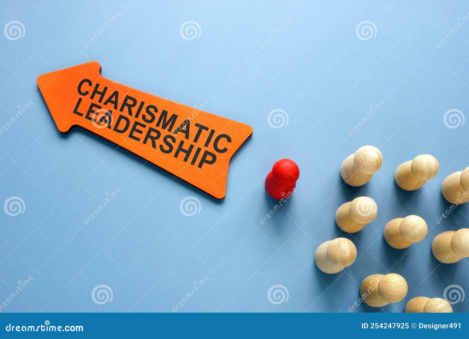 Arrow with Words Charismatic Leadership and Figurines. Stock Image ...