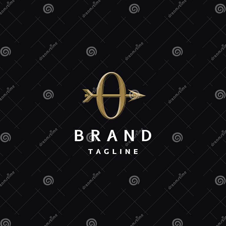 Arrow through Zero Symbol Logo Design Stock Vector - Illustration of ...