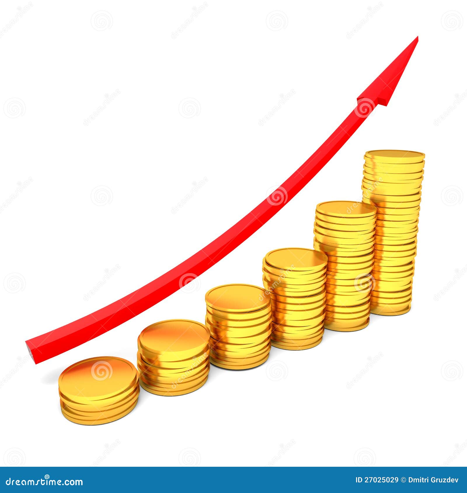 Arrowed Coins chart stock illustration. Illustration of home - 27025029
