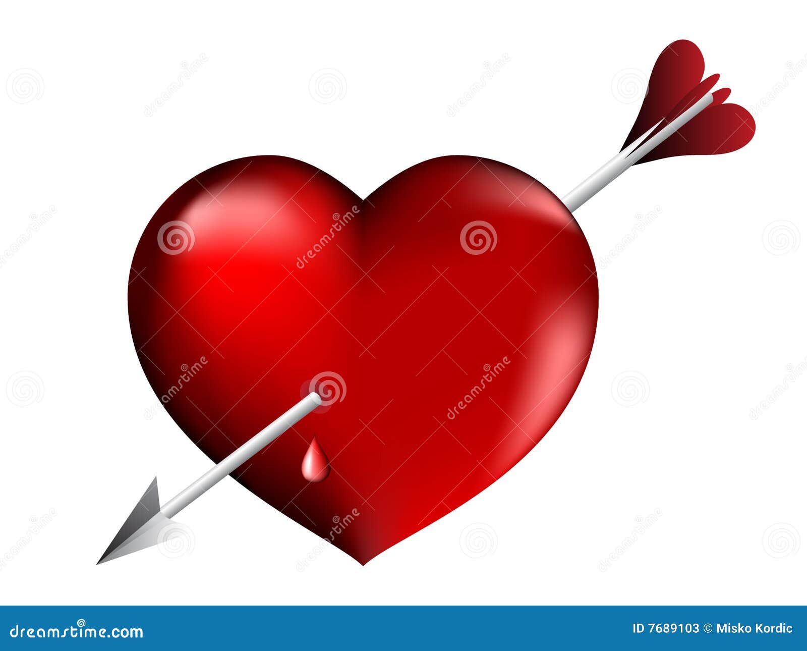Arrowed red heart stock vector. Illustration of concept - 7689103