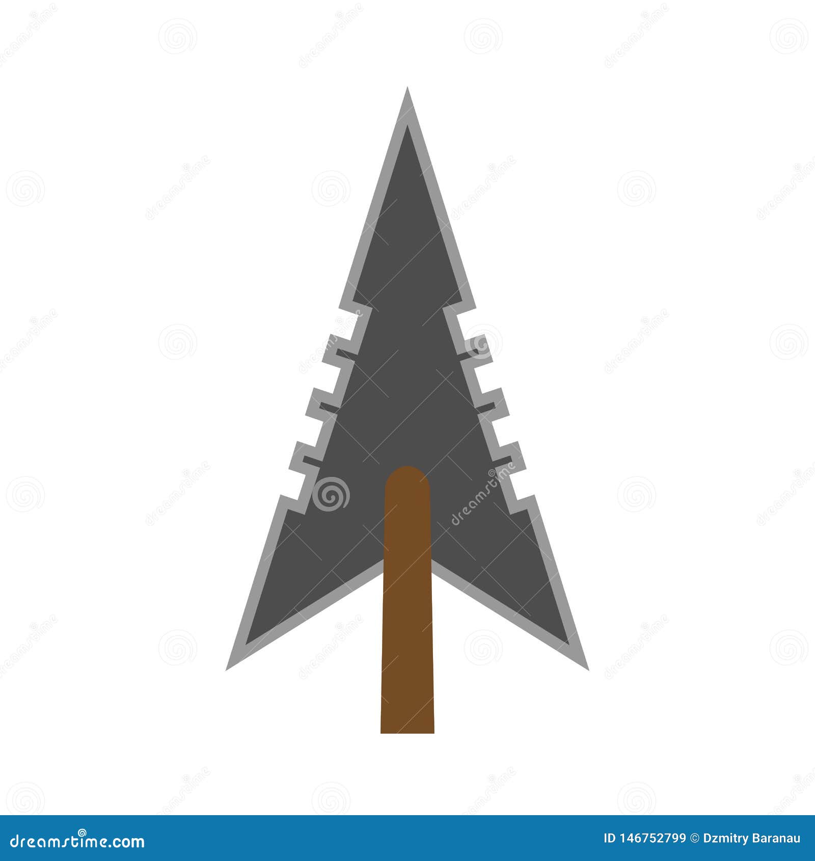 Arrowhead Bow Flat Vector Shape Element Archery. Tribal Weapon Icon ...