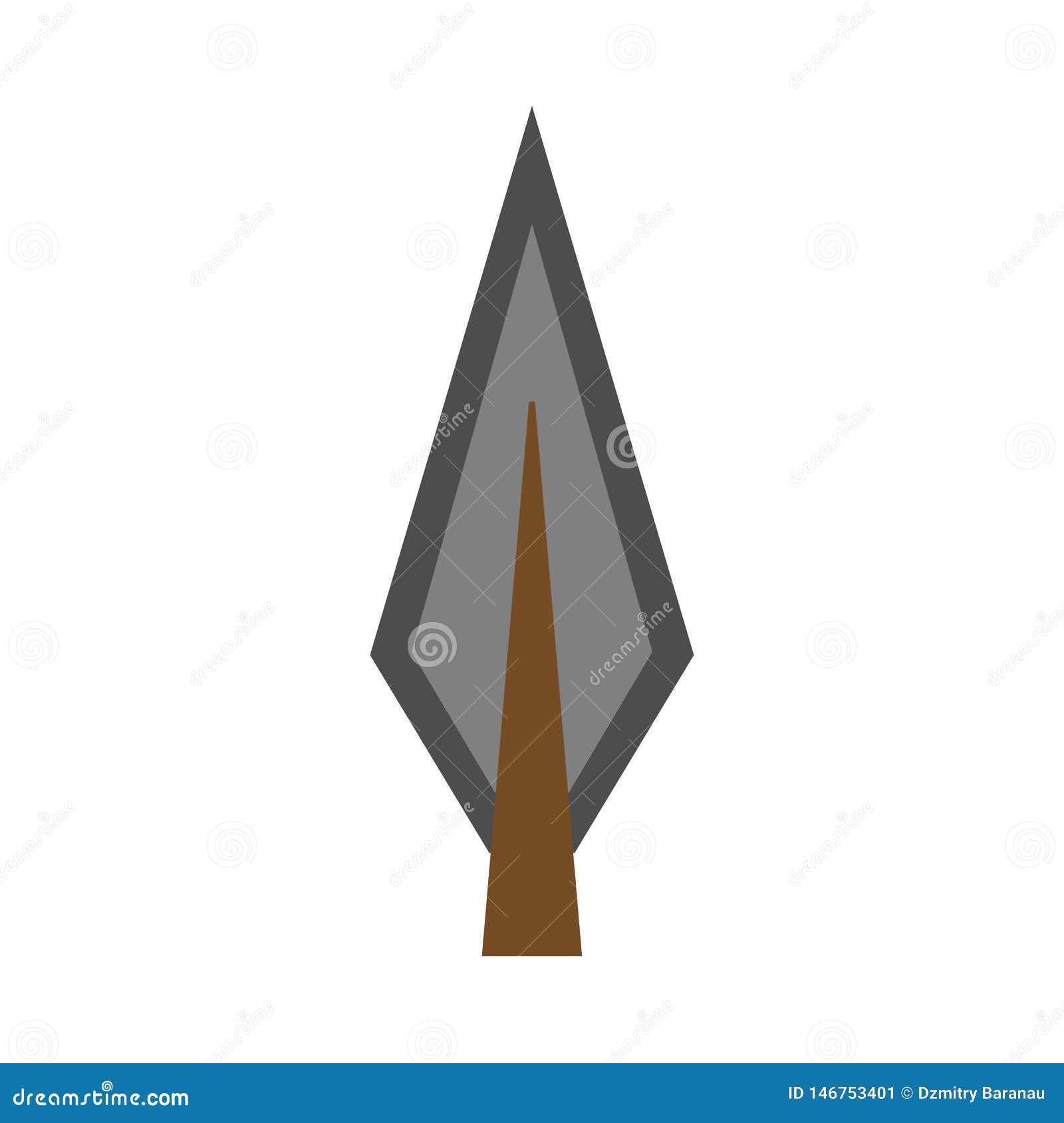 Arrowhead Bow Flat Vector Shape Element Archery. Tribal Weapon Icon ...