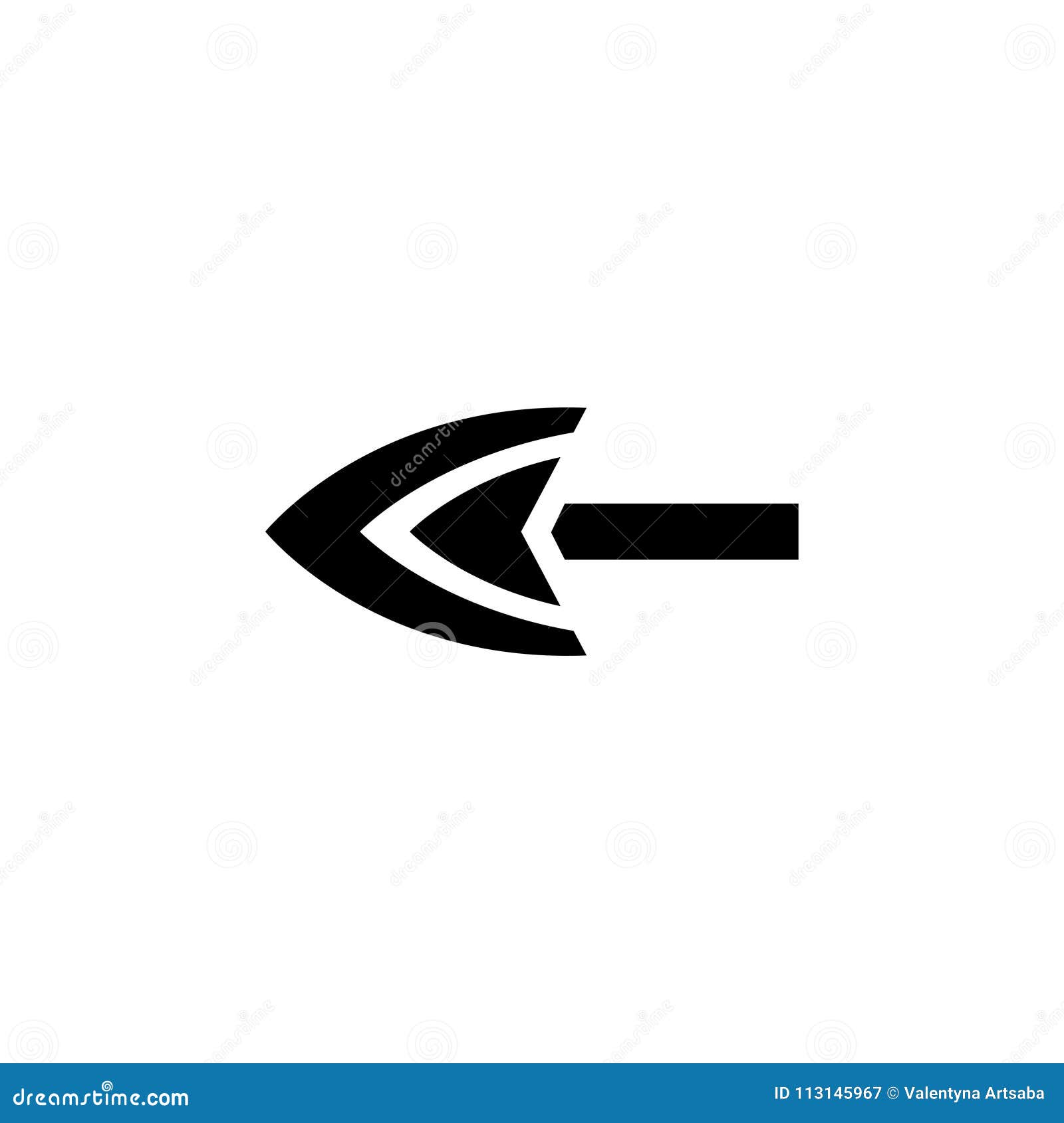 Arrowhead Bow Flat Vector Shape Element Archery. Tribal Weapon Icon ...