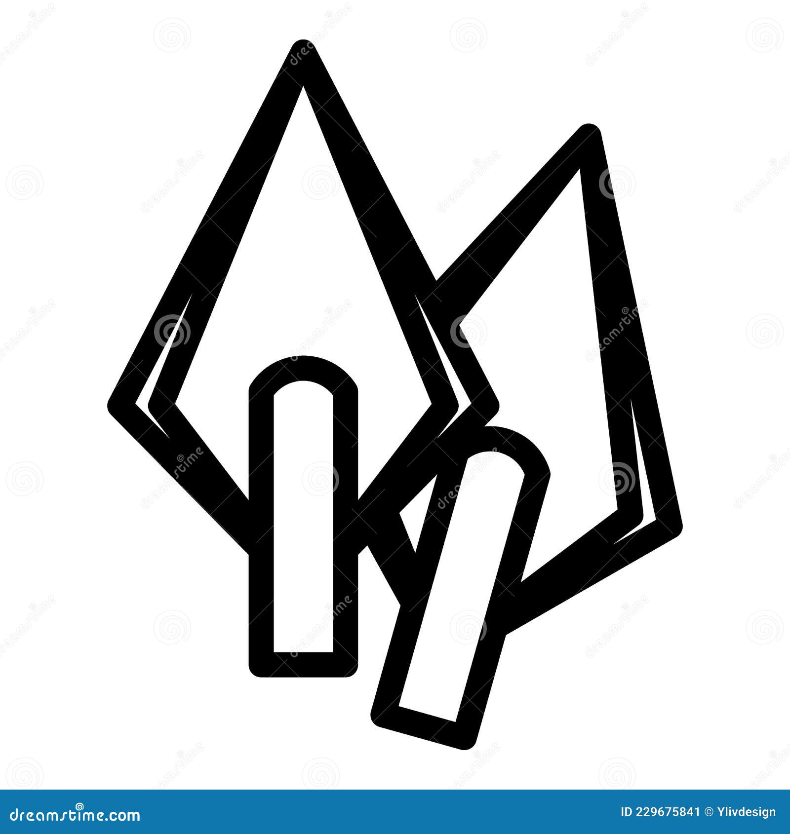 Outline Arrowheads Vector Icon. Isolated Black Simple Line Element ...