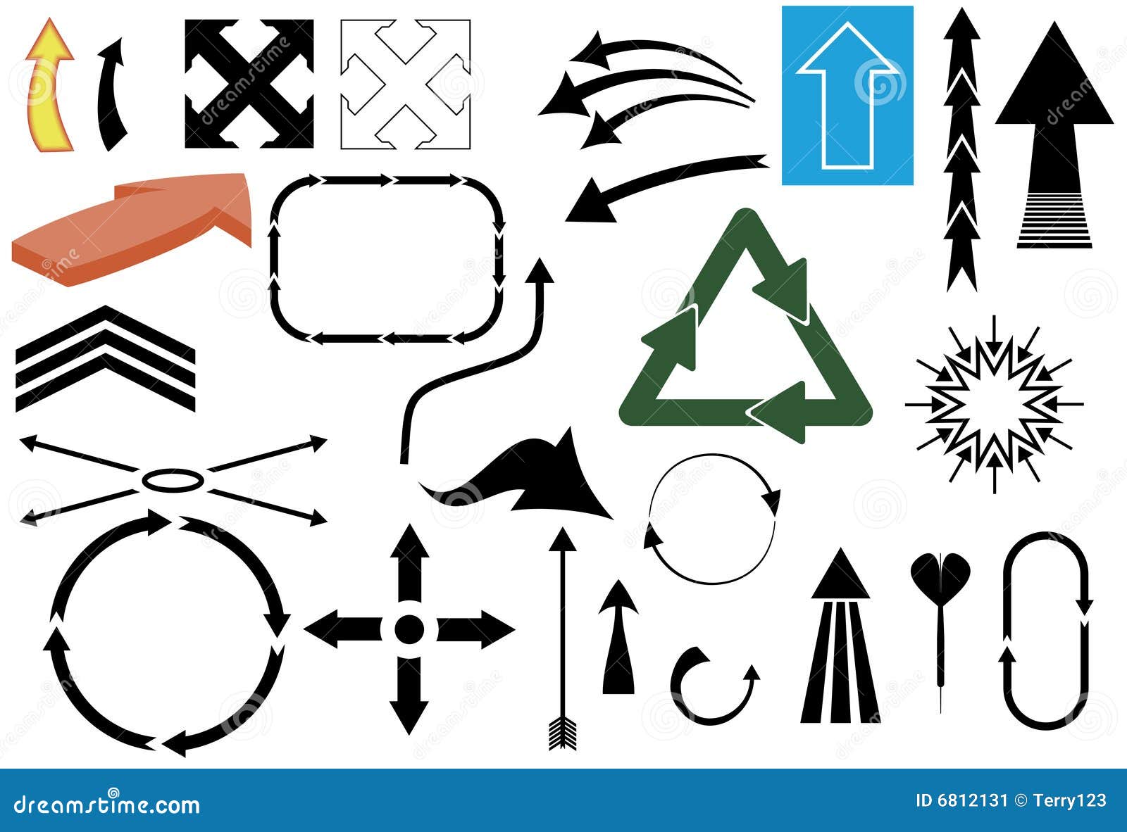 Arrows stock vector. Illustration of vector, shape, rectangle - 6812131