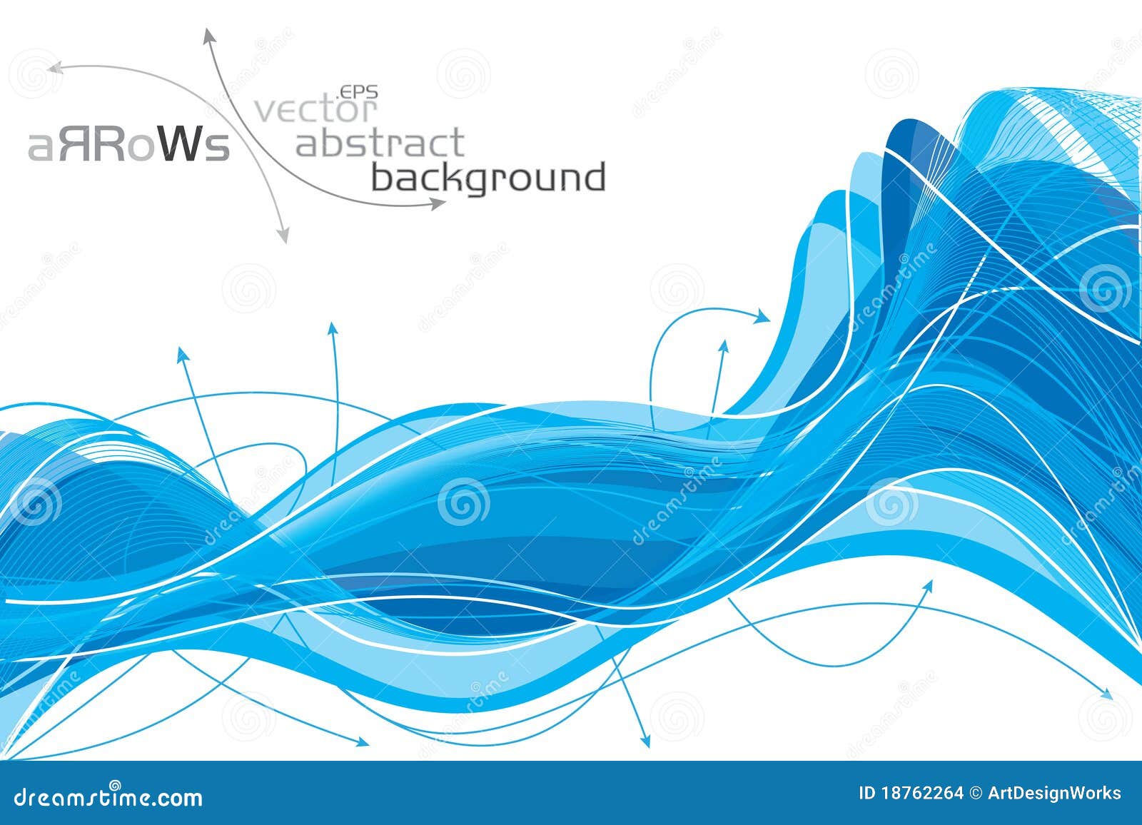 Background of Complex Blue Waves Stock Vector - Illustration of ...