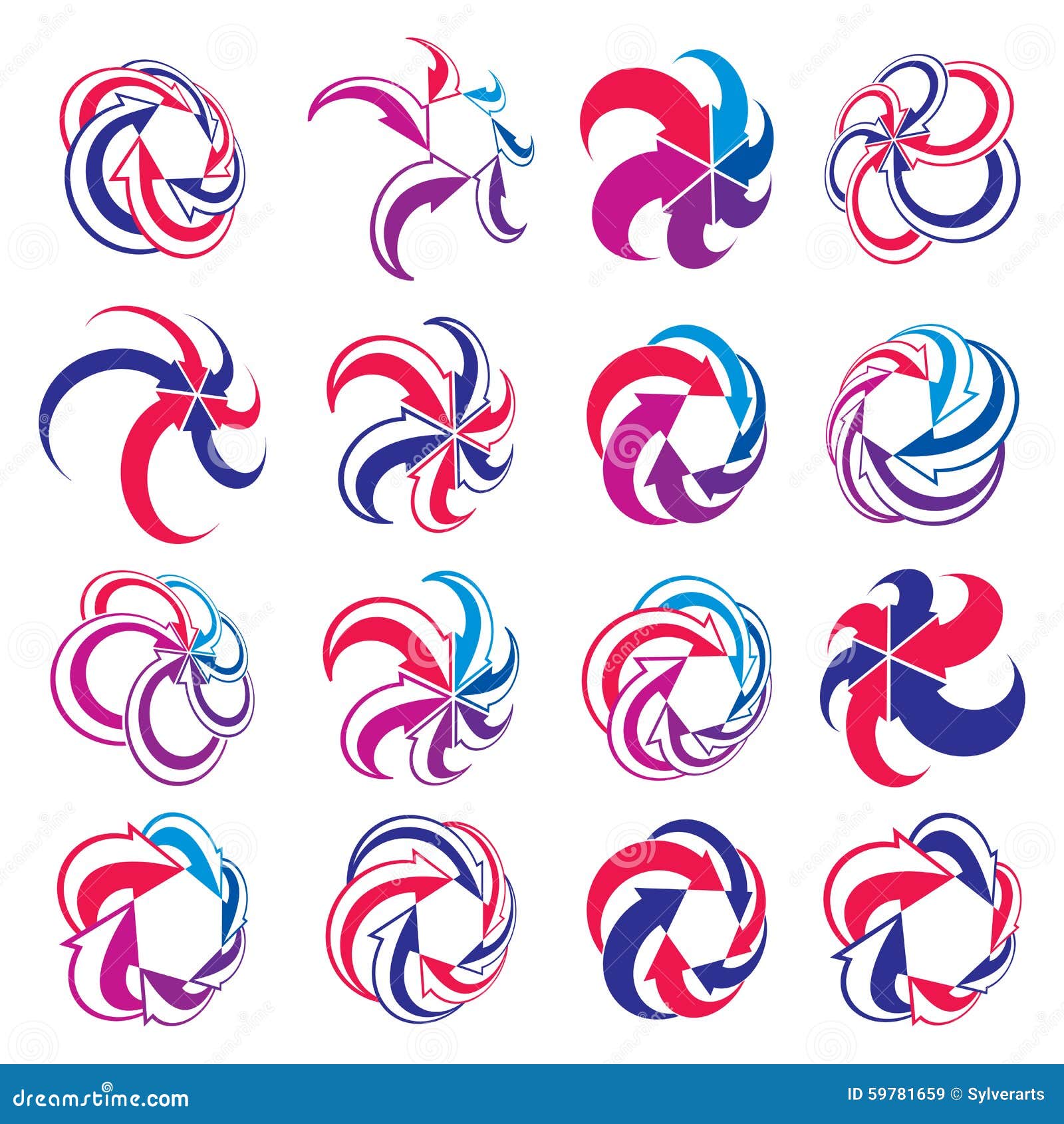 Arrows Abstract Loop Symbols Vector Conceptual Pictogram Stock Vector