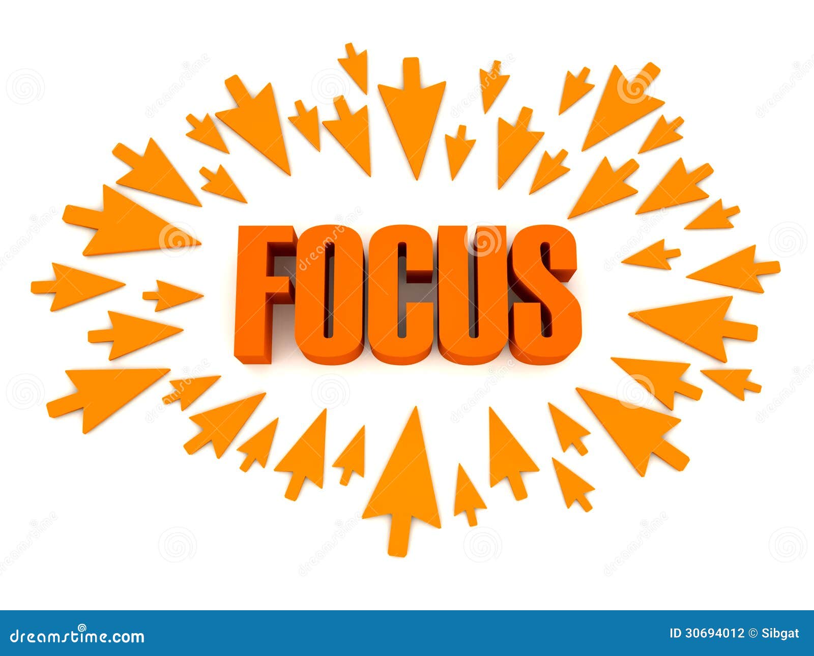 Arrows Aimed At The Word FOCUS. Stock Photography - Image: 30694012