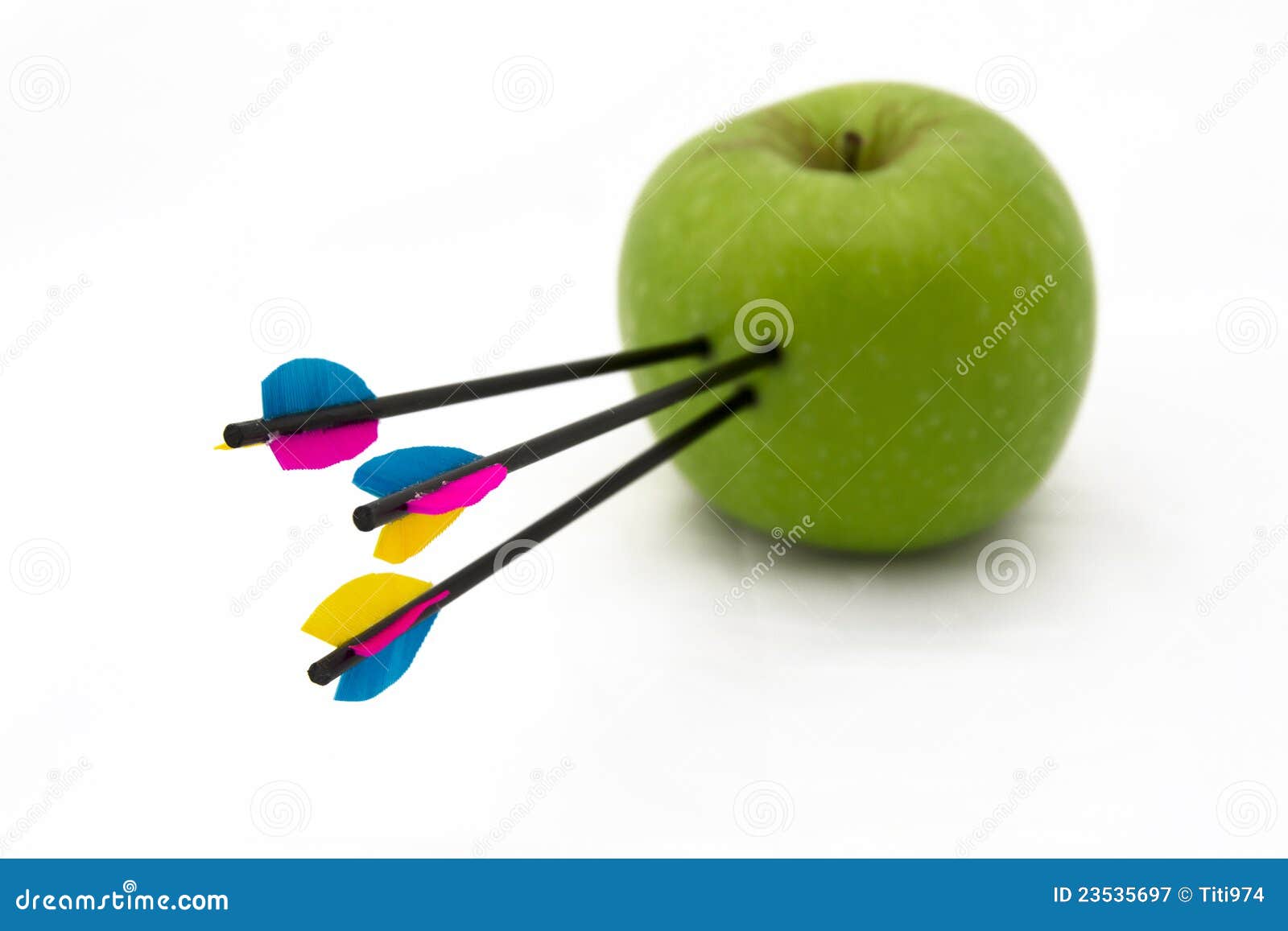 Arrows on apple stock image. Image of archer, target - 23535697