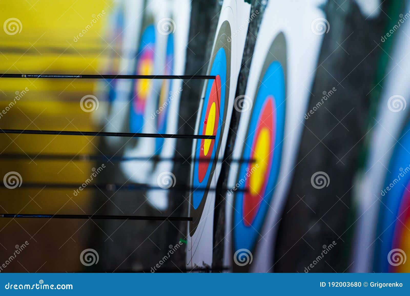 Arrows in Archery Target on Archery Range Stock Photo - Image of goal ...
