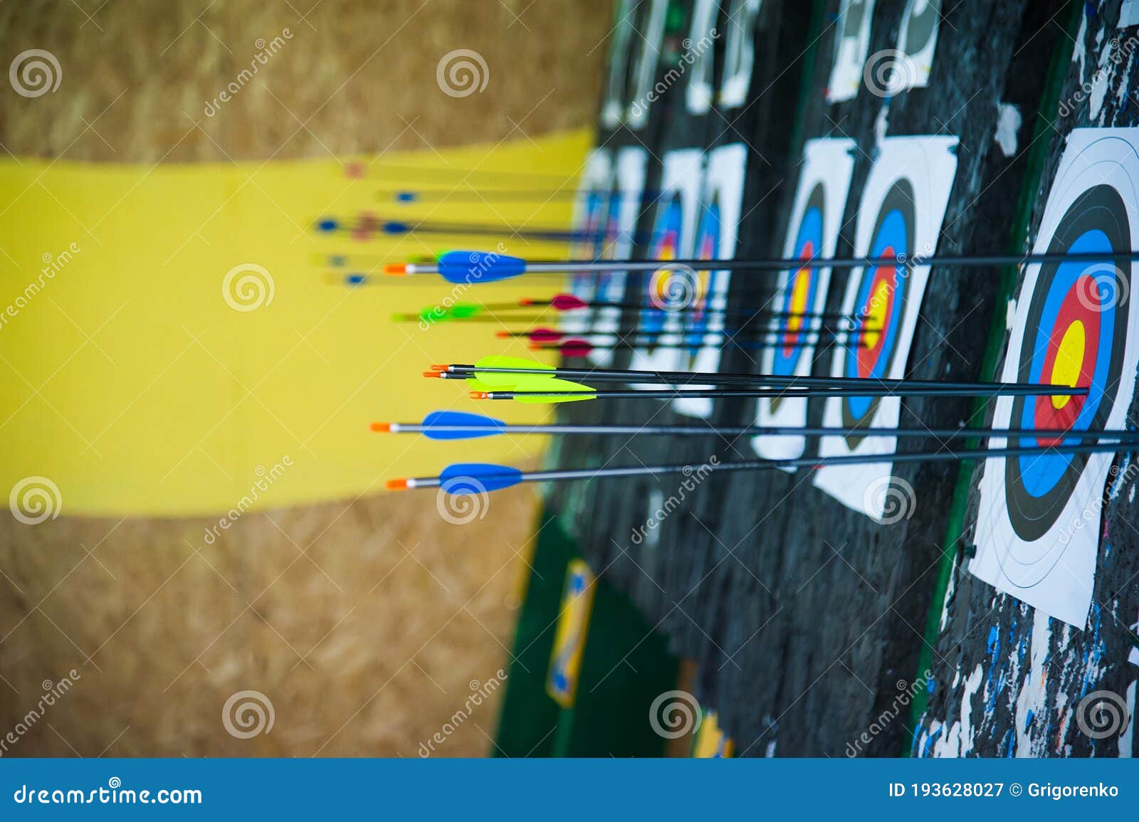 Arrows in Archery Target on Archery Range Stock Image - Image of ...