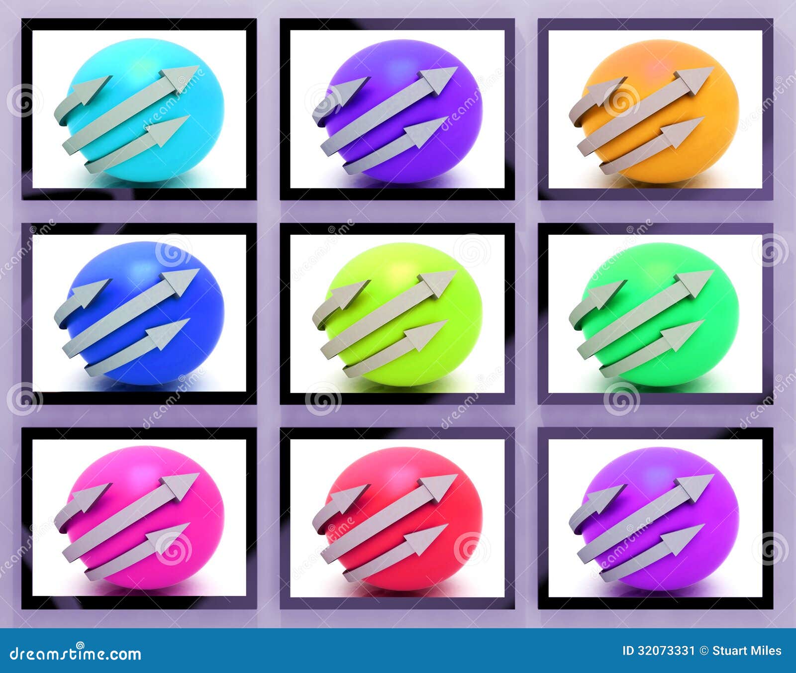 Arrows Around Balls on Monitors Shows Cycle Stock Illustration ...