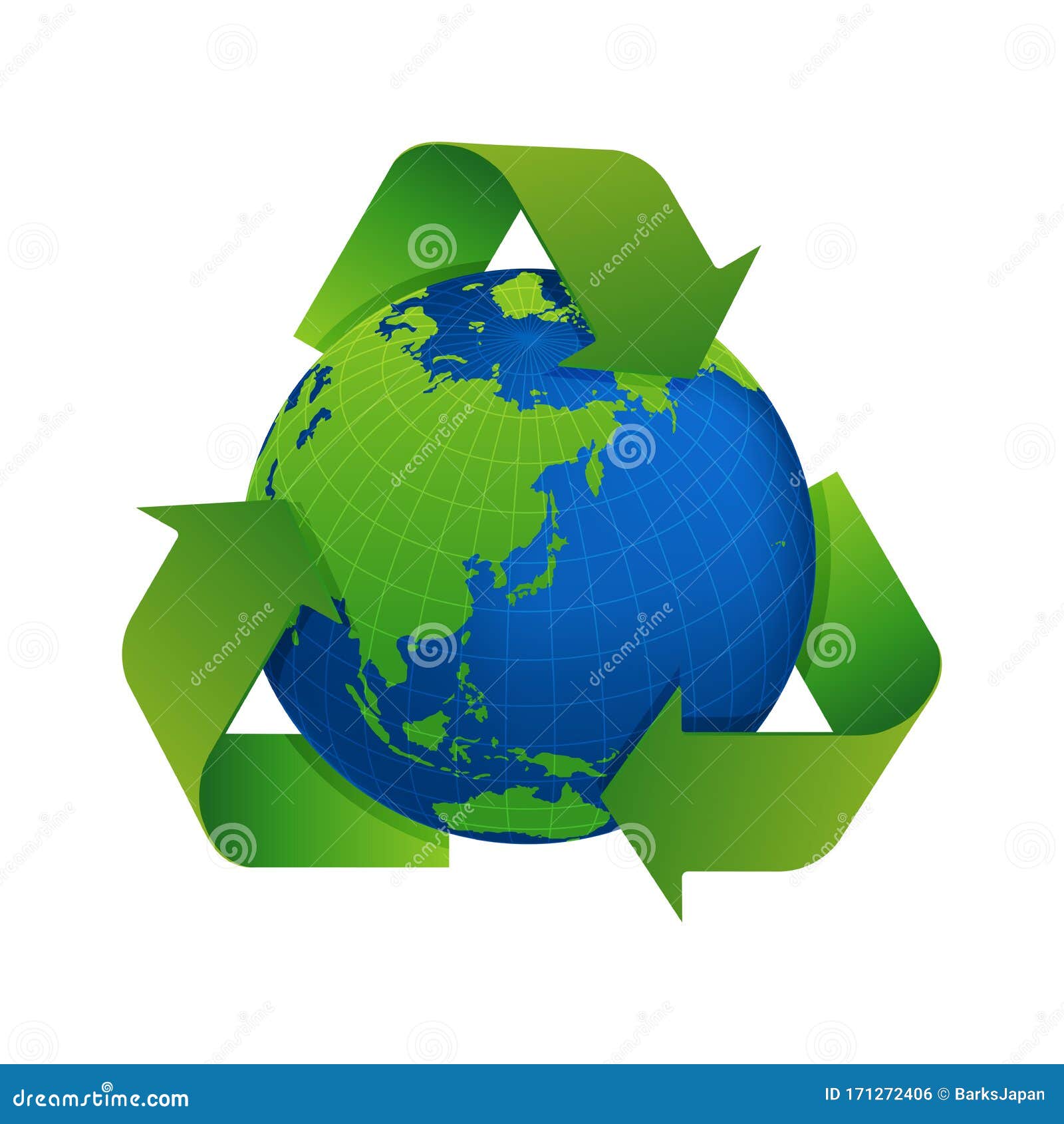 3 Arrows Around Earth Vector Illustration Stock Vector - Illustration ...