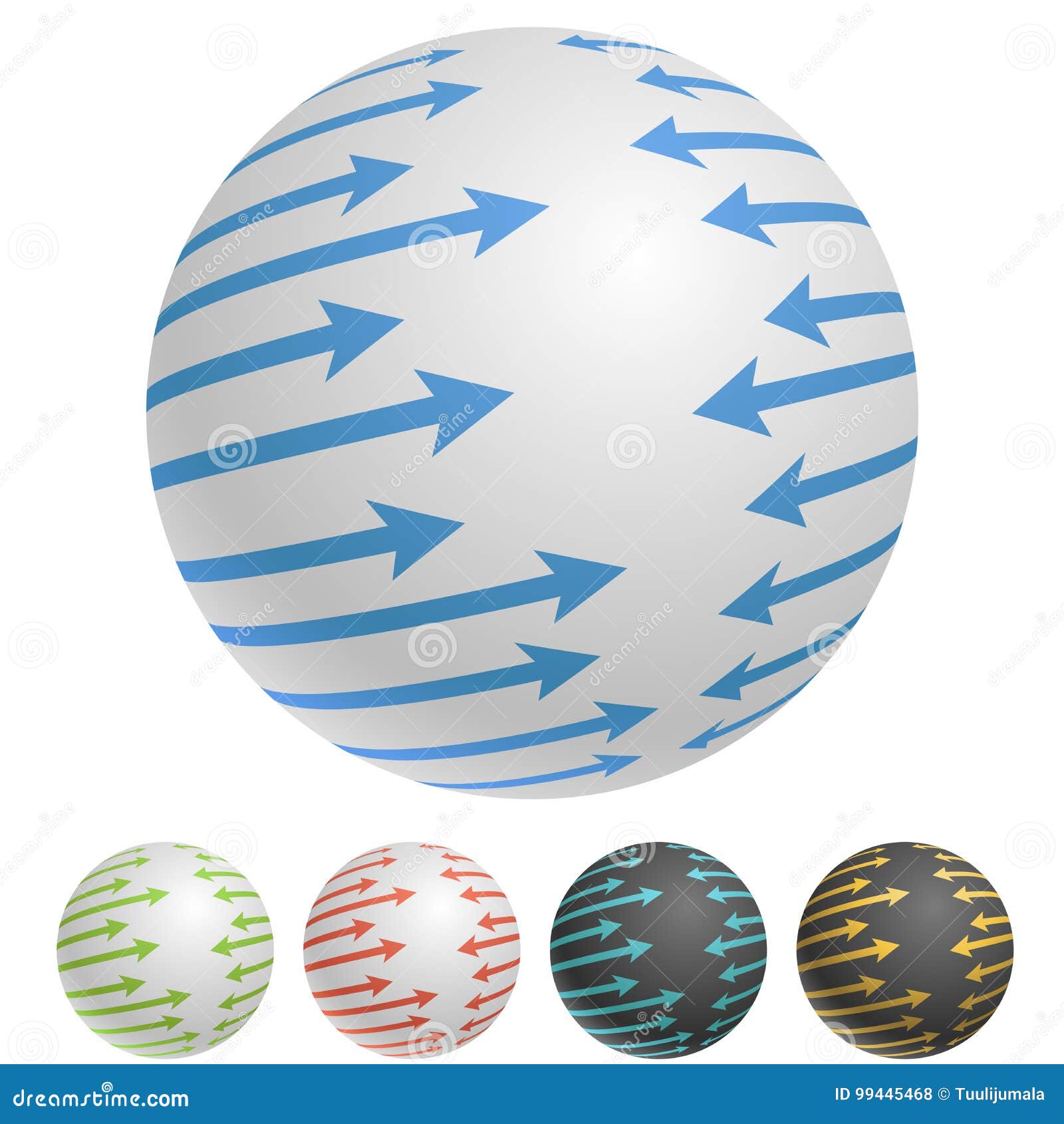 Arrows Around the Sphere Icon Stock Vector - Illustration of white ...