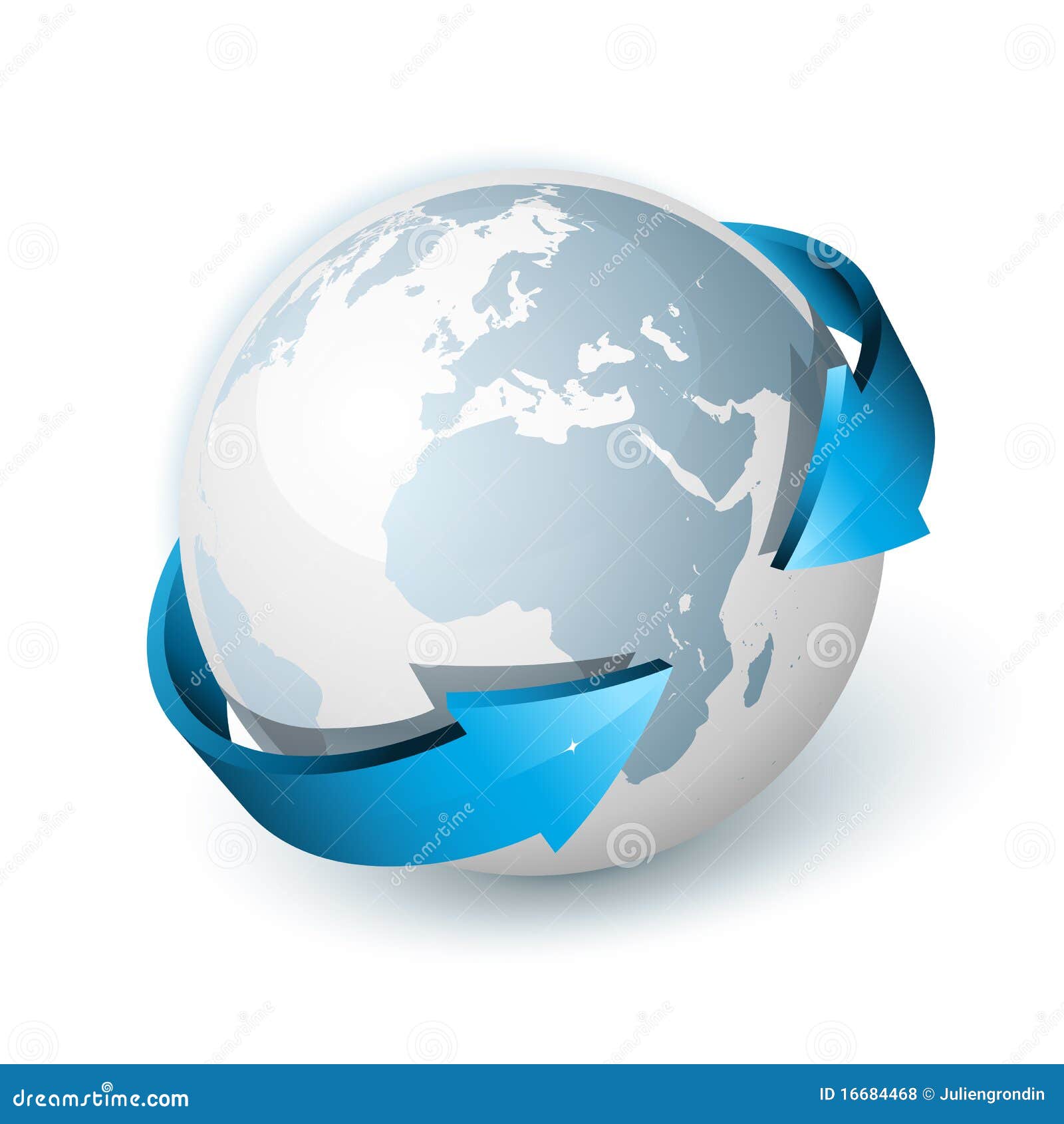 Arrows around World globe stock vector. Illustration of planet - 16684468