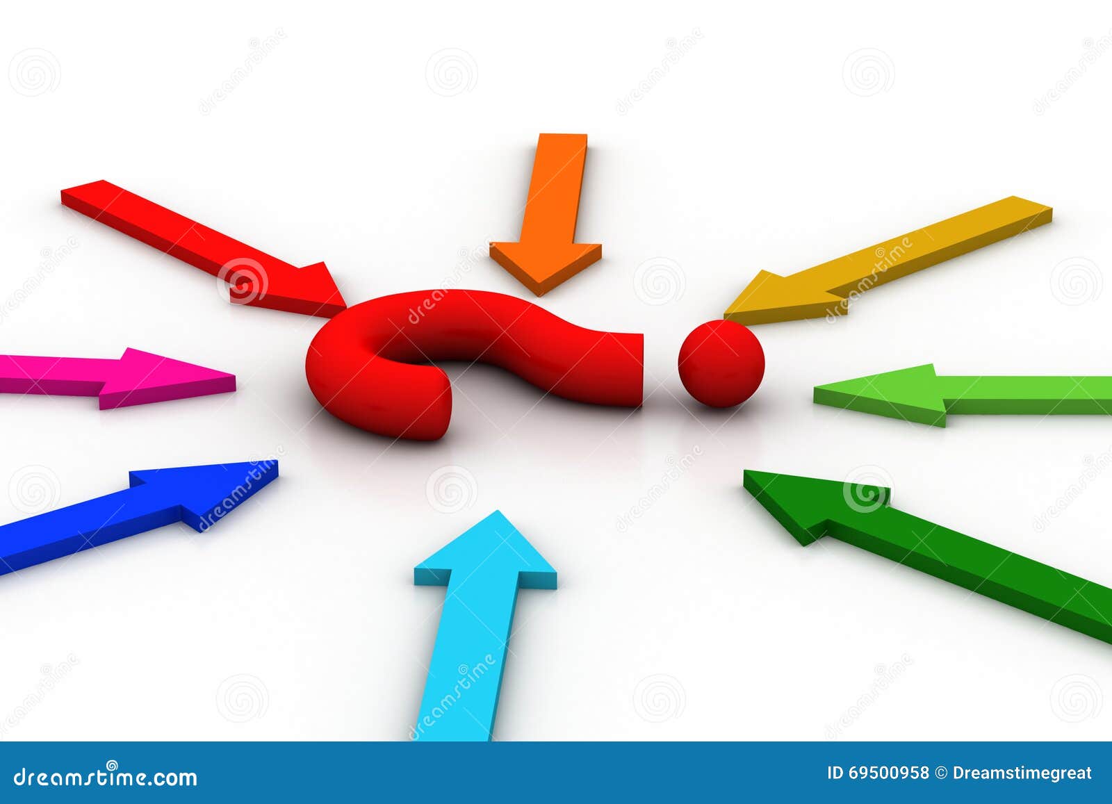 Arrows Arranged Around the Question Mark Stock Illustration ...