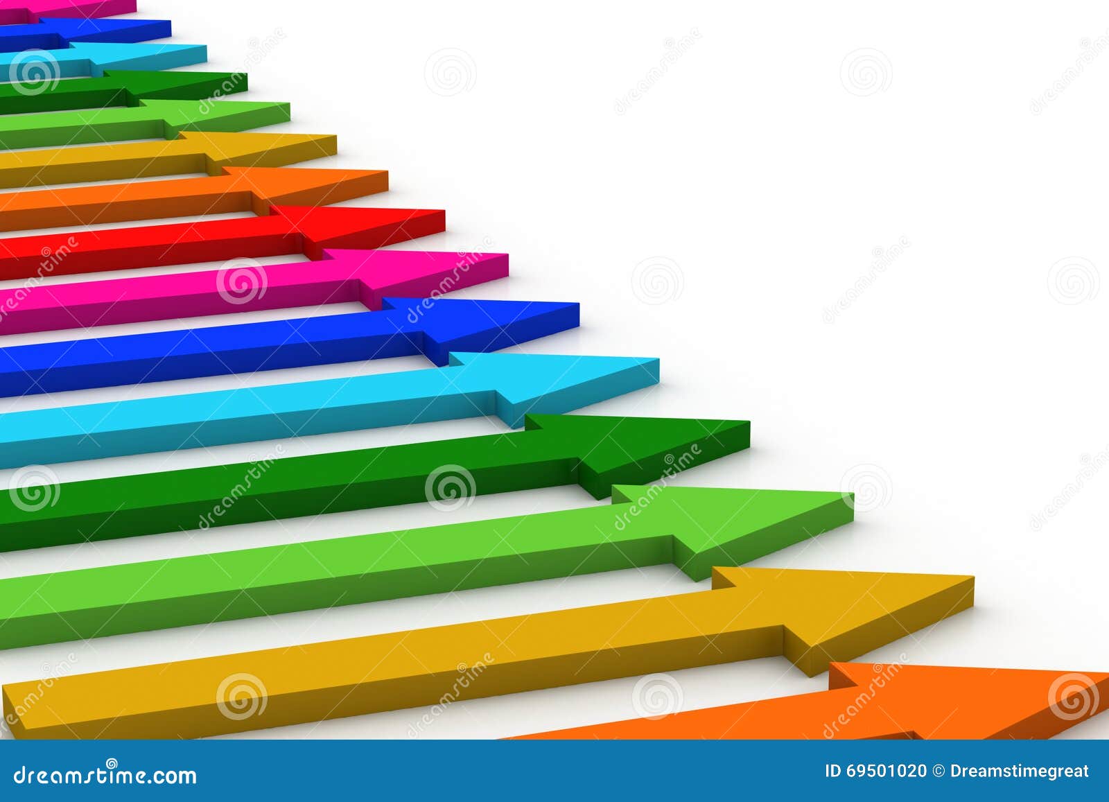 Arrows arranged in a row stock illustration. Illustration of icon ...