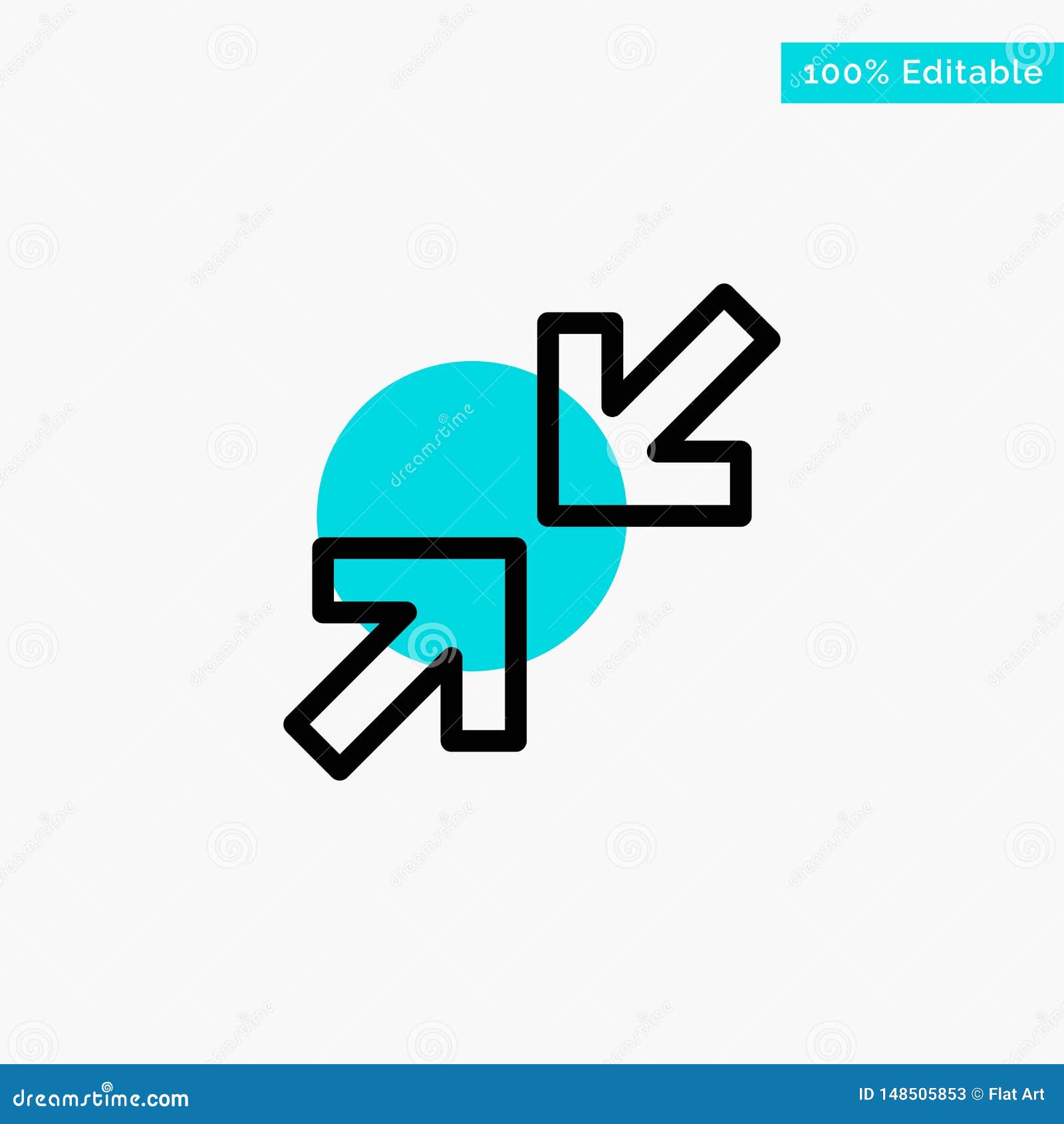 Arrows, Arrow, Zoom Turquoise Highlight Circle Point Vector Icon Stock ...