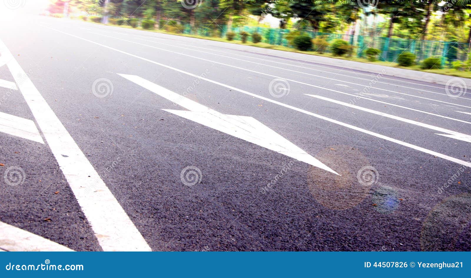 Arrows on the Asphalt To Indicate the Direction of Driving Stock Photo ...