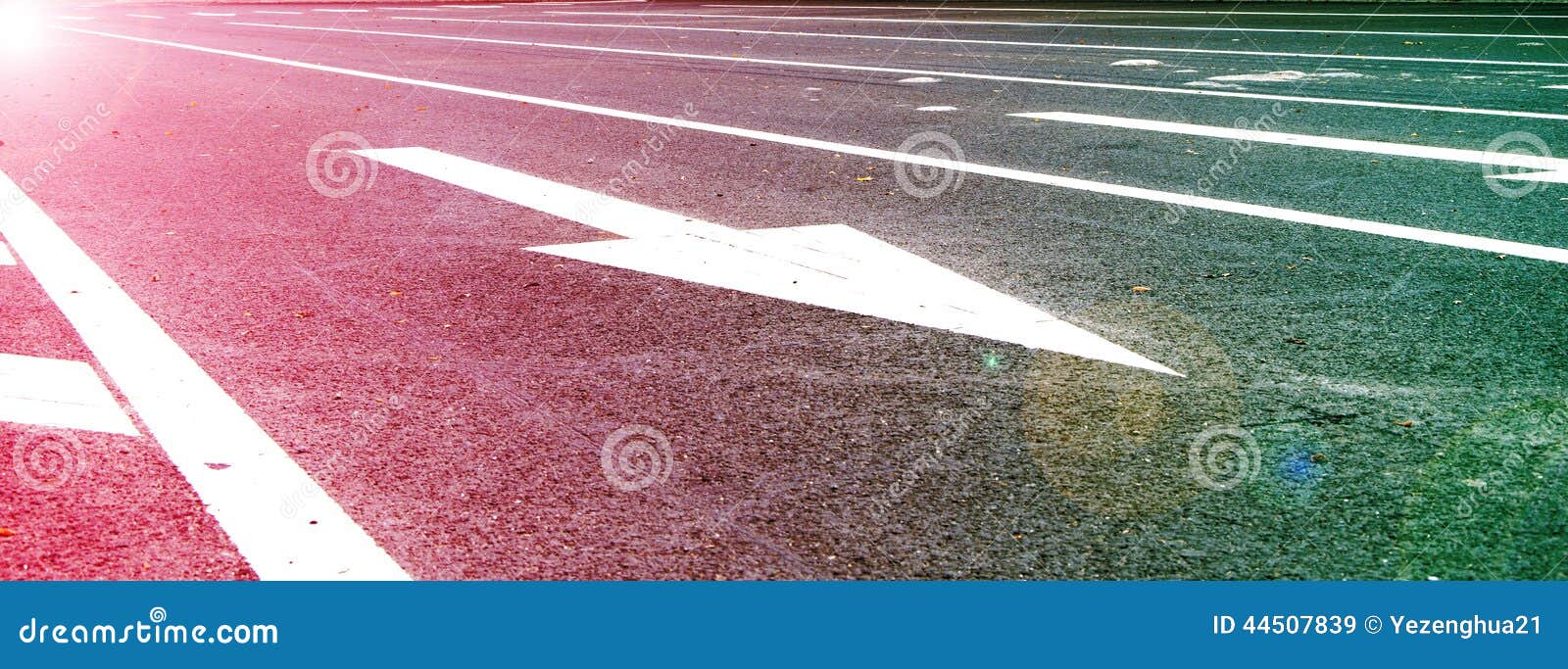 Arrows on the Asphalt To Indicate the Direction of Driving Stock Image ...