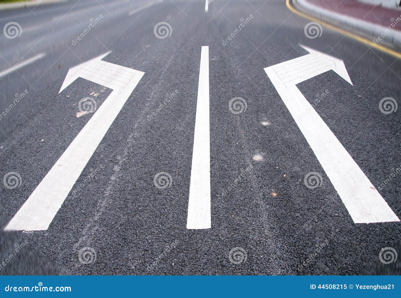 Arrows on the Asphalt To Indicate the Direction of Driving Stock Image ...
