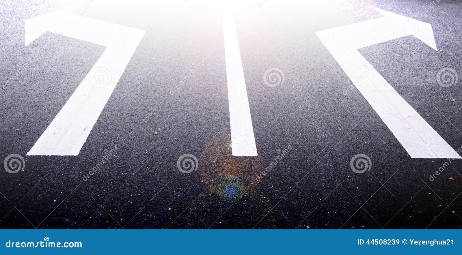 Arrows on the Asphalt To Indicate the Direction of Driving Stock Image ...