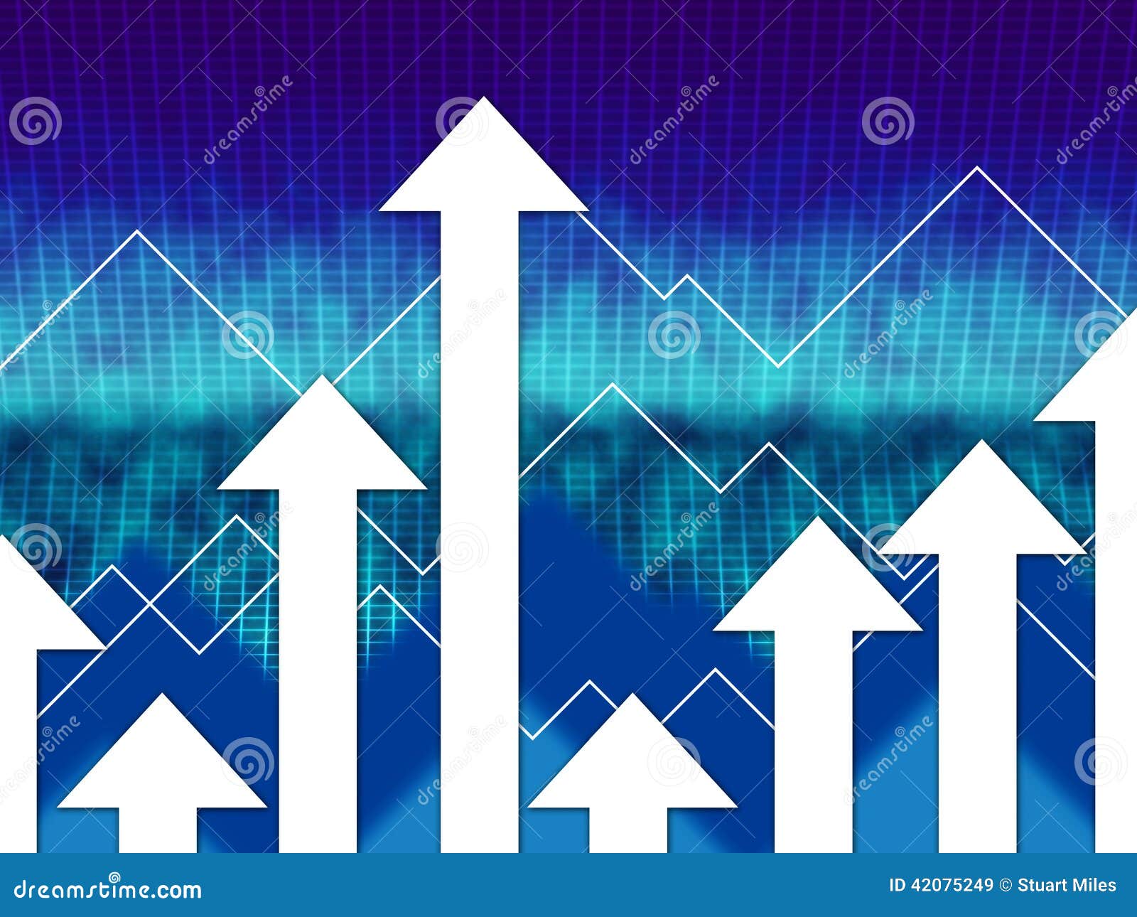 Arrows Background Means Up Increase and Spikes Stock Illustration ...
