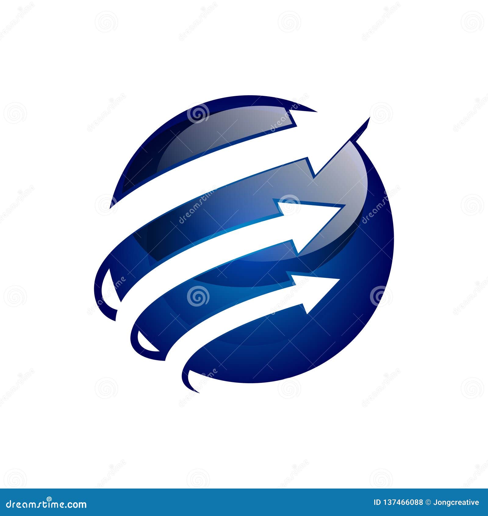 Arrows Ball Shiny Circle Tech Internet Logo Stock Vector - Illustration ...