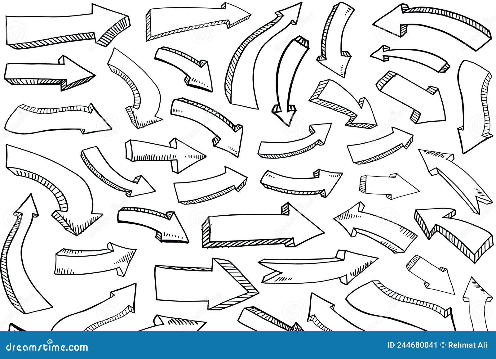 Arrows Big Black Set Icons. Arrow Icon Stock Vector - Illustration of ...