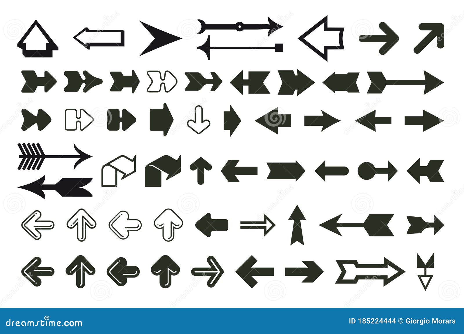 Big Collection of Straight Arrow Pointers Signs Stock Vector ...