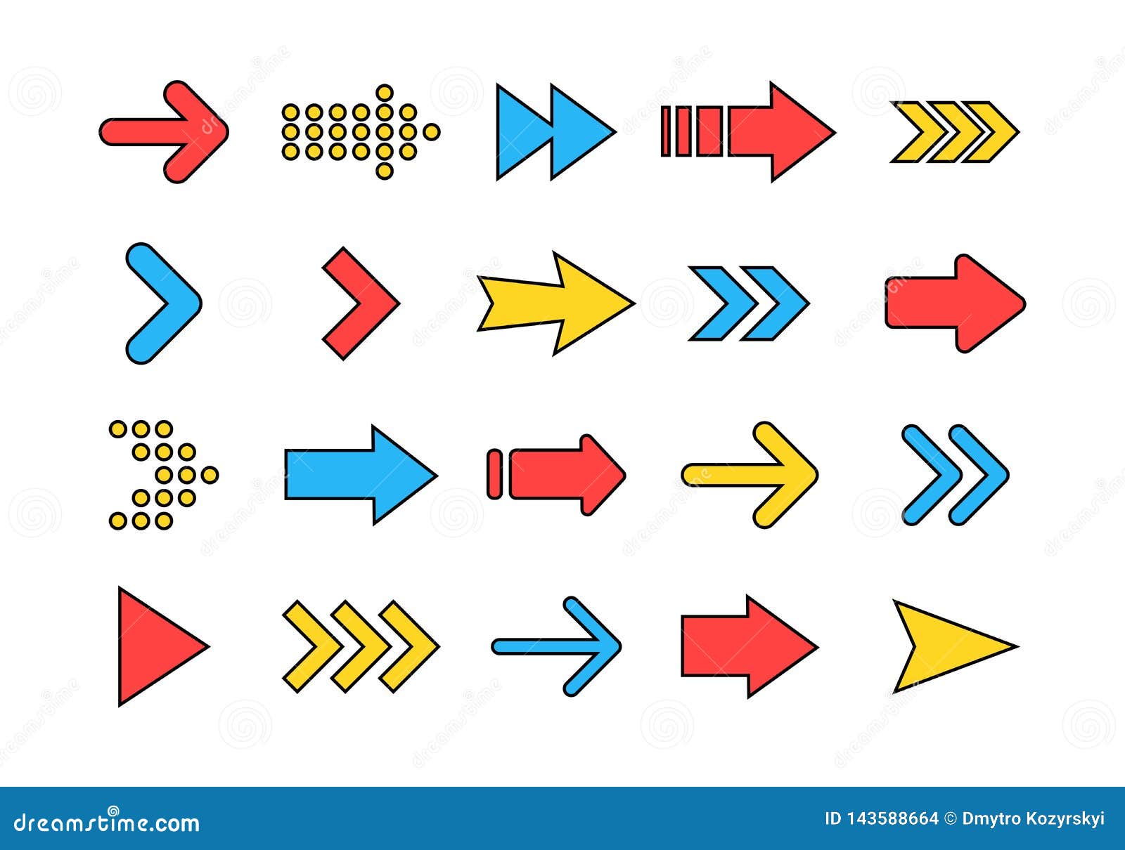 Arrows Big Colored Set Icons. Arrow Icon. Arrow Vector Collection ...