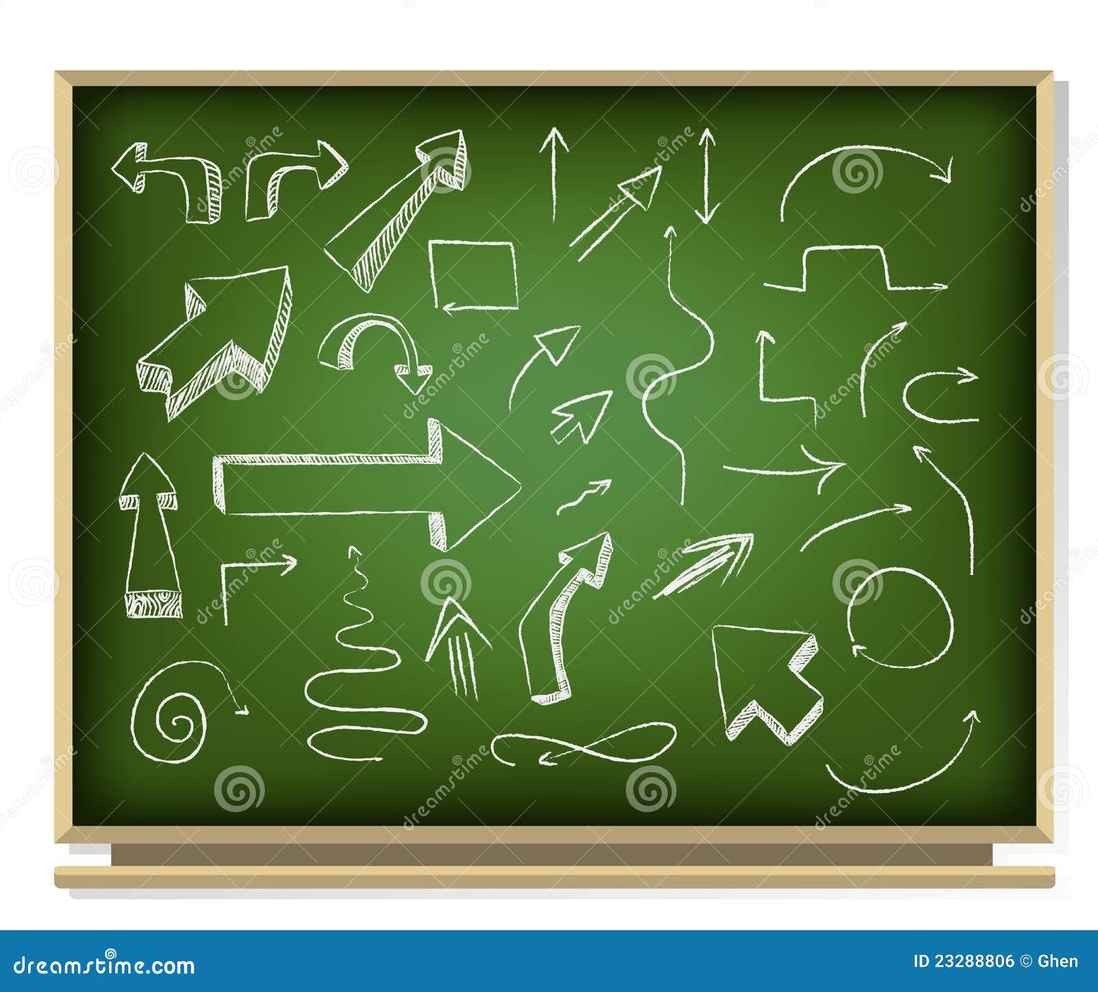 Arrows on blackboard stock vector. Illustration of guide - 23288806